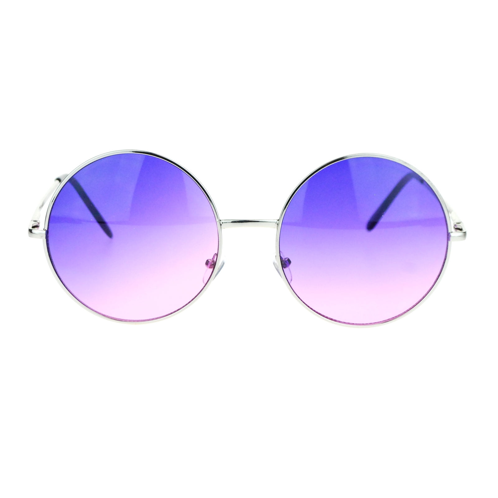 Hippie Retro Groovy Gradient Oversize Circle Lens Round Metal Rim ...