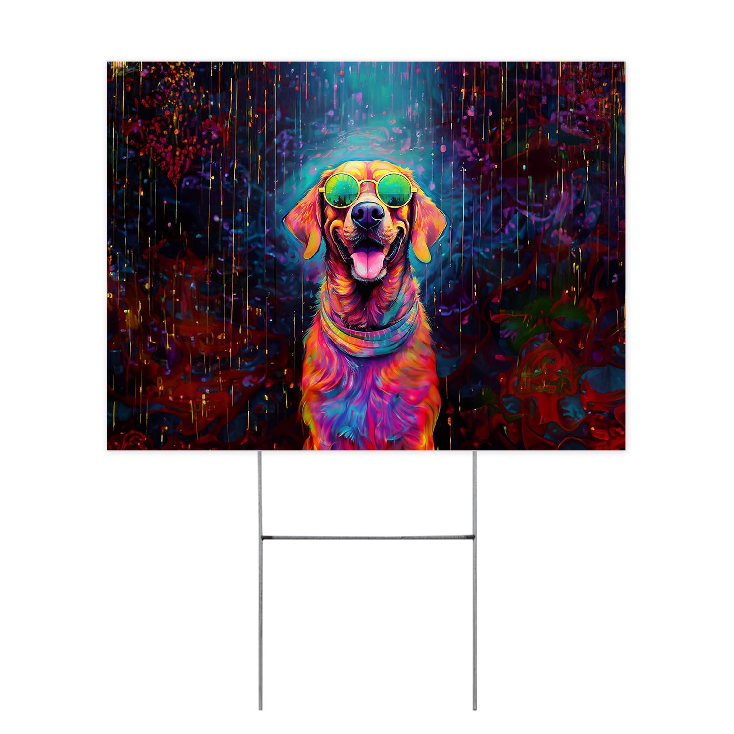 Hippie Rhodesian Ridgeback Portrait oil painting Watercolor Tie-dye ...