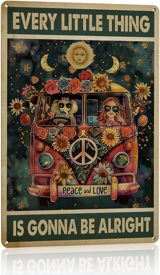 Hippie Room Decor Vintage Tin Sign Wall Art Posters for Room Aesthetic ...