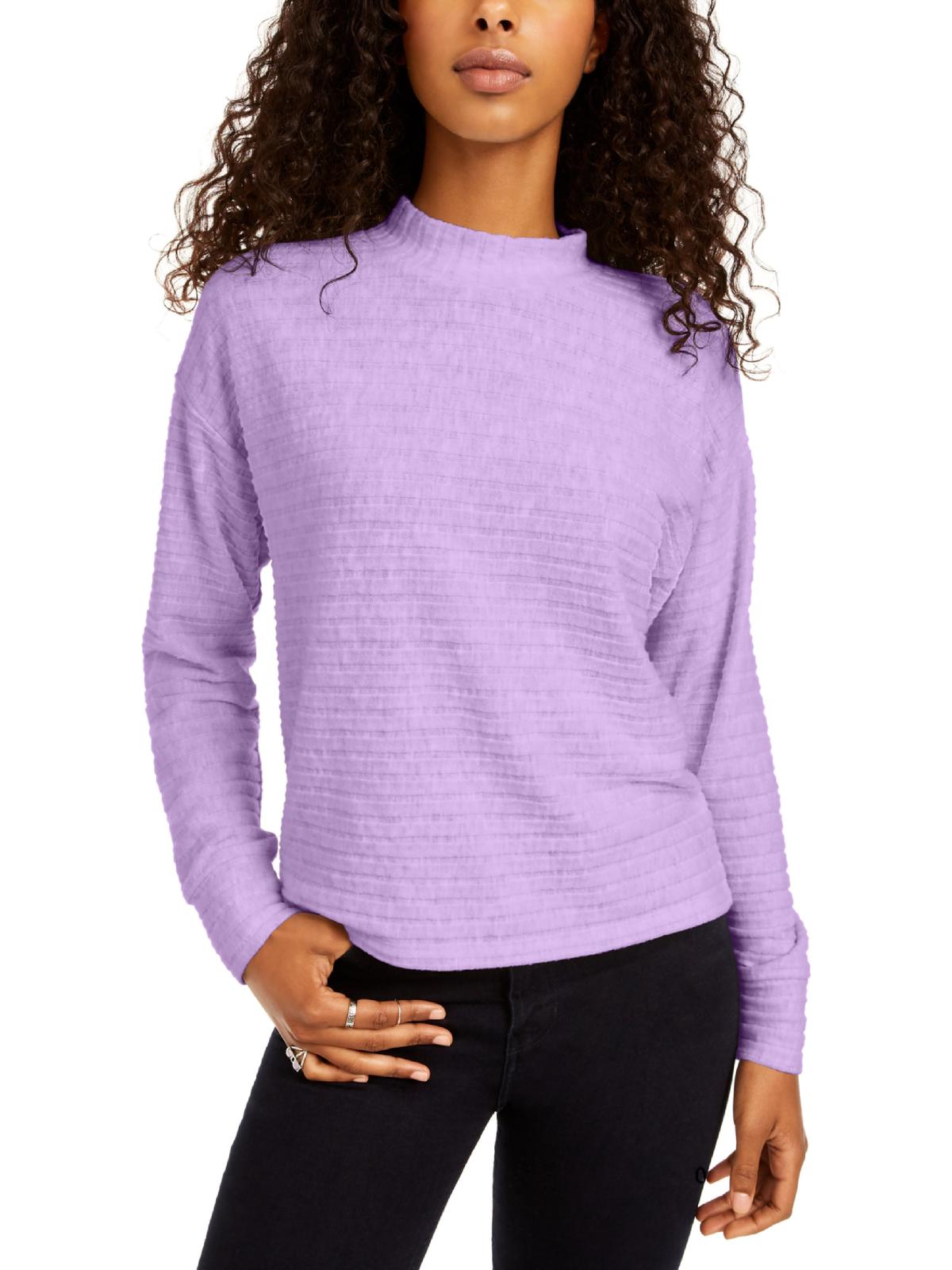 Hippie Rose Juniors' Cozy Mock-Neck Ribbed Top Purple Size Extra Large ...