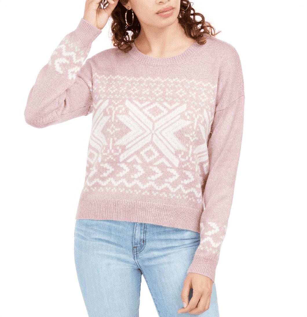 Hippie Rose Juniors' Fair Isle Sweater Pink Size Extra Large - Walmart.com