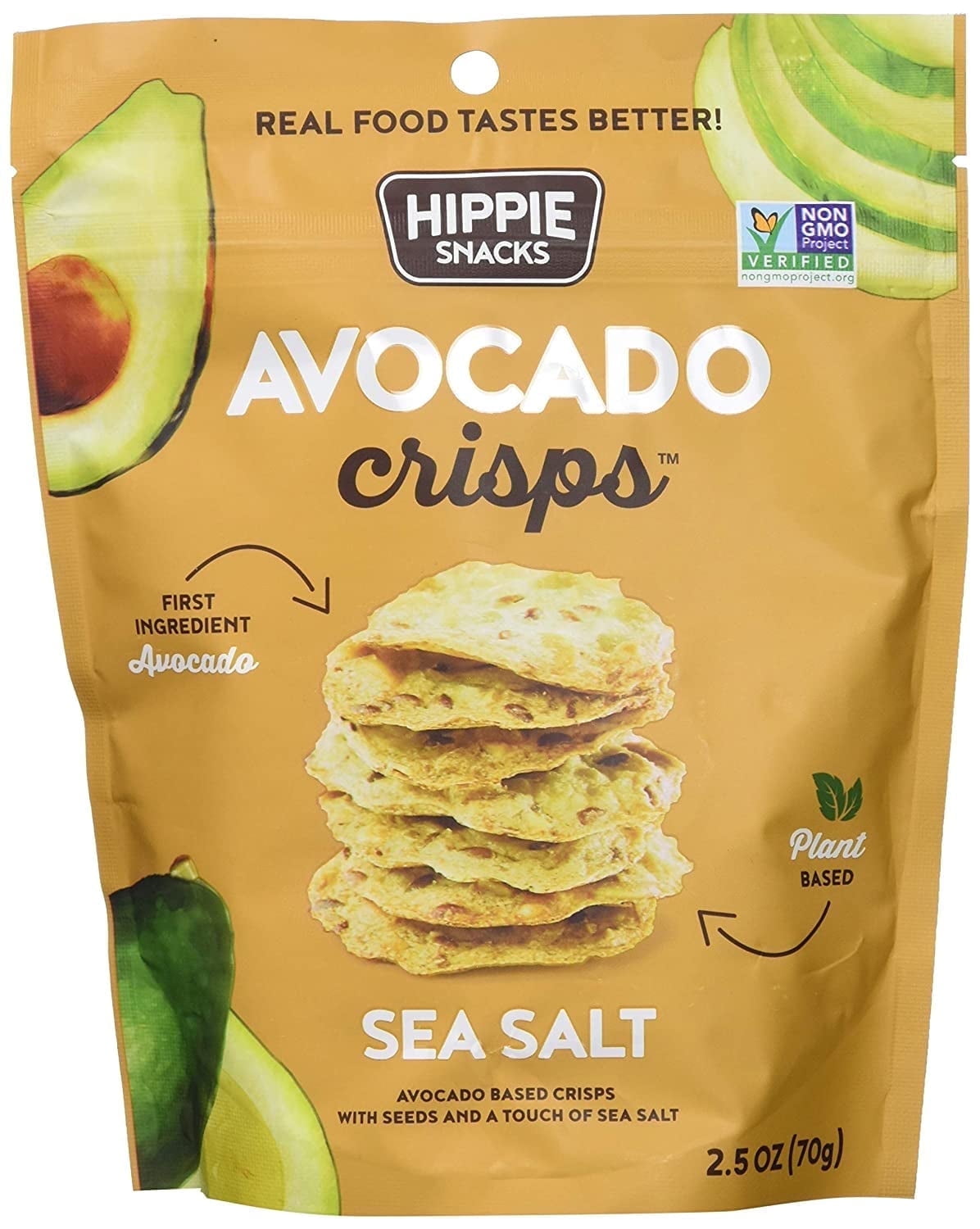 Hippie Snacks Avocado Crisps Sea Salt - 2.5 oz - Walmart.com