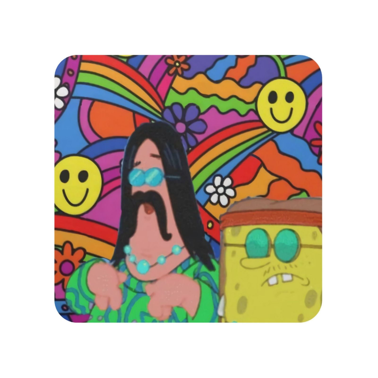Hippie Spongebob Fridge Magnets, Acrylic Magnetic Refrigerator Sticker ...