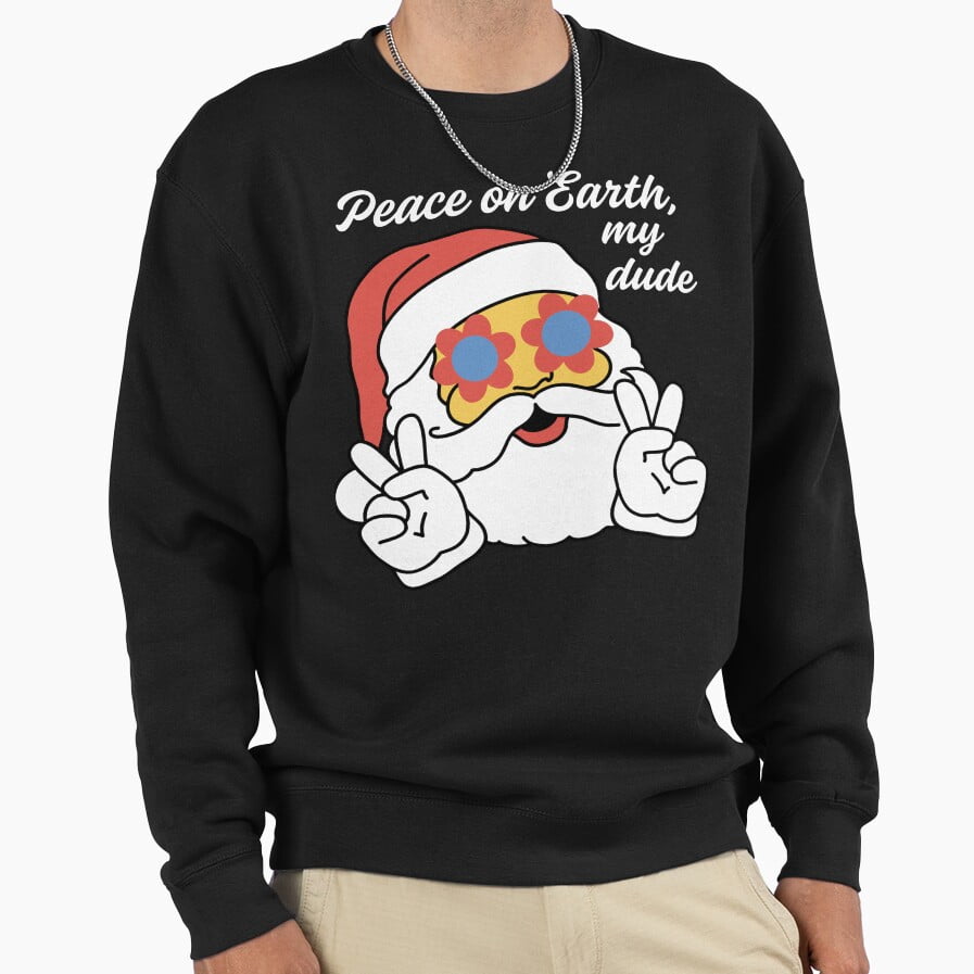 Hippie St. Nick Claus Peace Earth Unisex Sweatshirt Retro Vintage ...