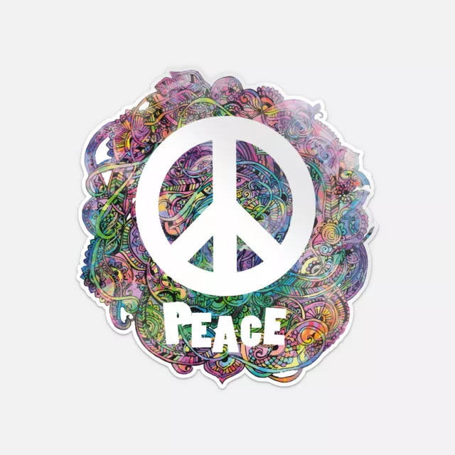Hippie Style Peace Sign Sticker Phone Decal Water Bottle Stickers Car ...