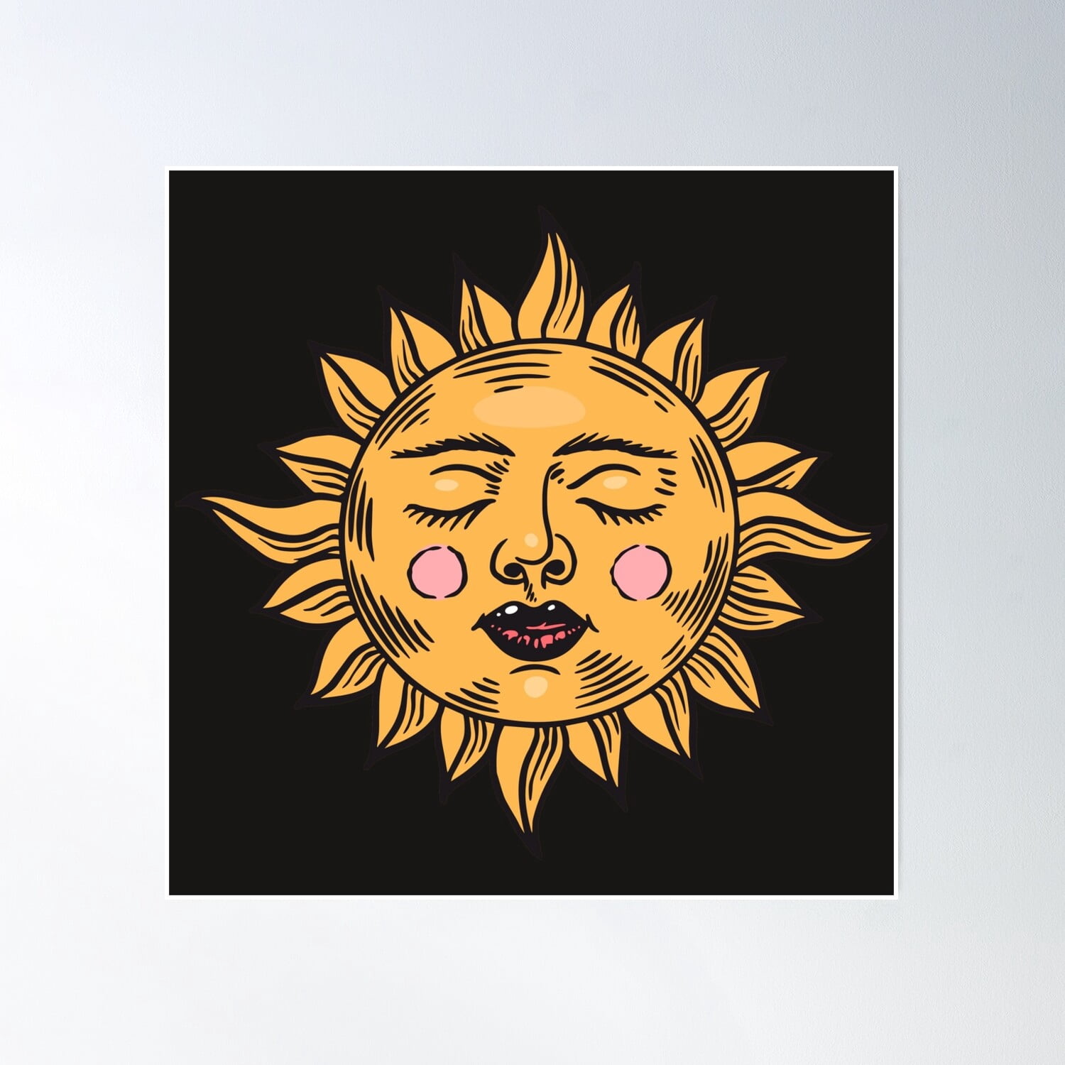 Hippie Sun Poster Wall Art, Modern Wall Decor, 16x16 UNFRAMED - Walmart.com