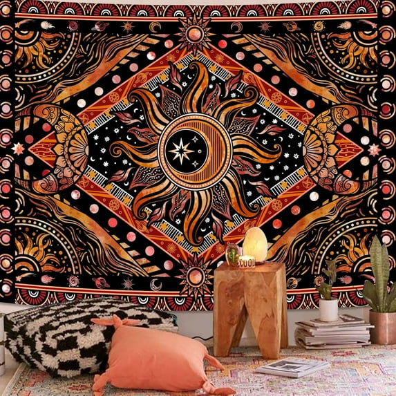 Hippie Sun and Moon Tapestry Bohemian Celestial Tapestries Aesthetic ...
