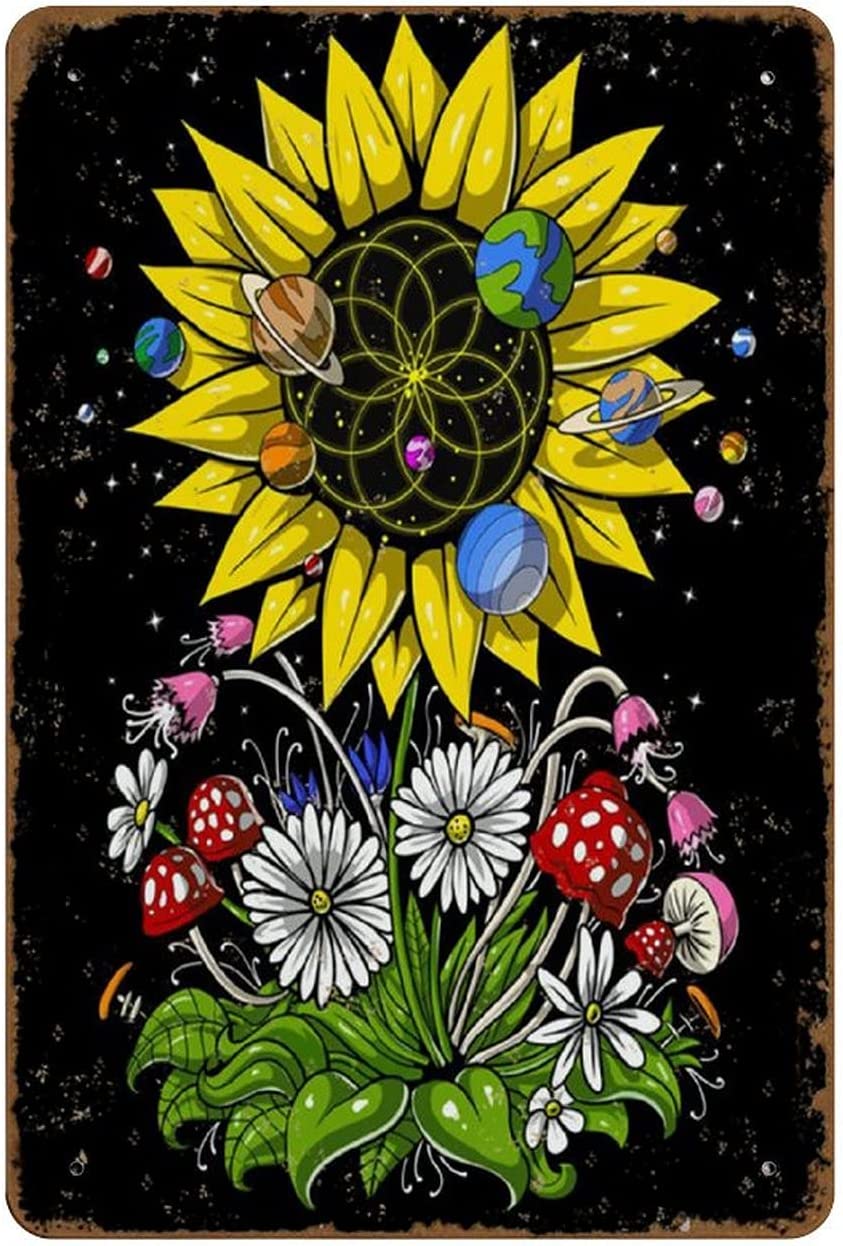 Hippie Sunflower Psychedelic Space Wall Decor Sacred Geometry Room ...