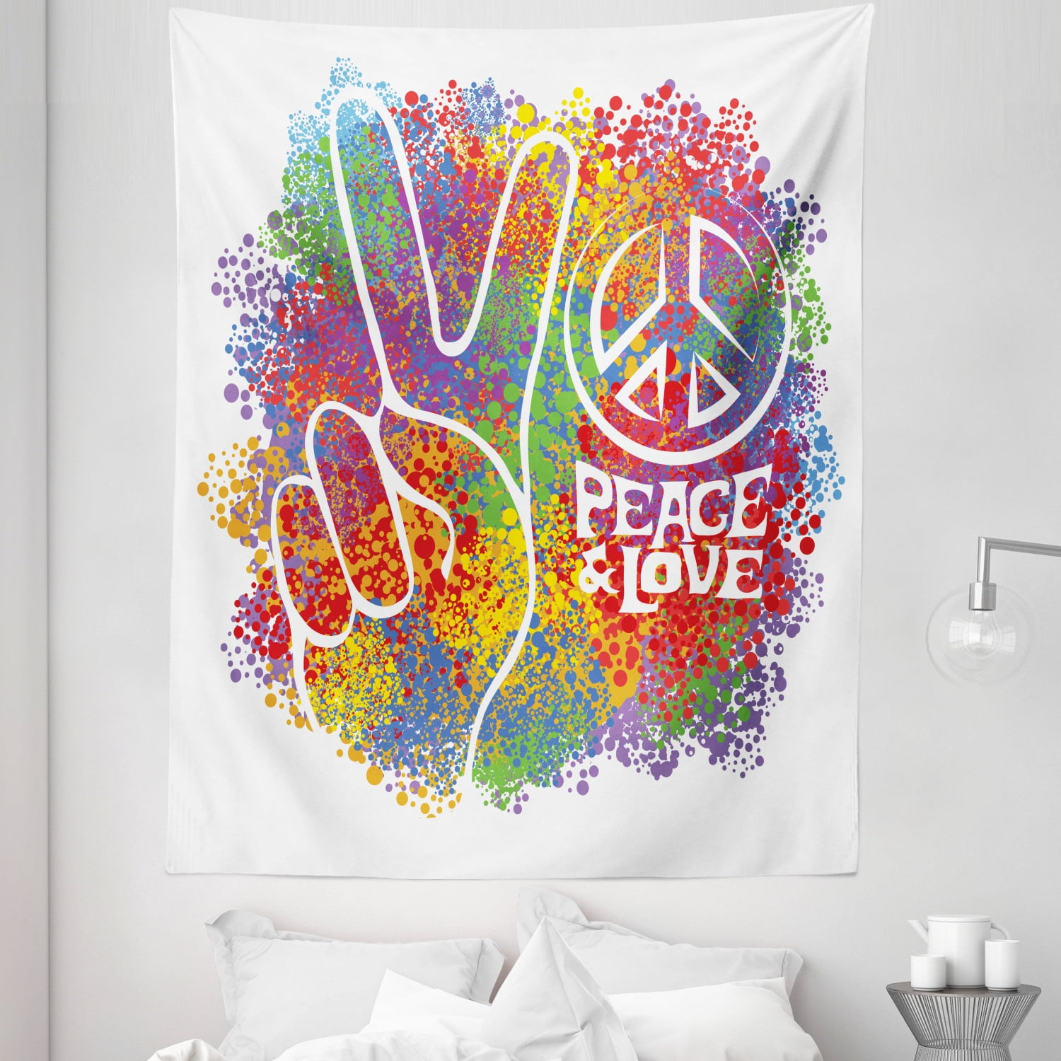 Hippie Tapestry, Hippie Peace and Love and Signs 2 Fingers Pacifist ...