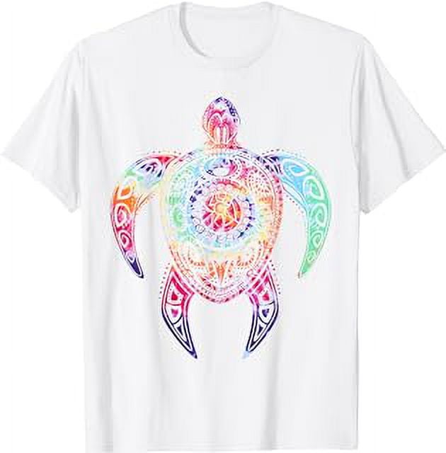 Hippie Tie Dye Shirt, Psychedelic Sea Turtle Tribal Tee - Walmart.com