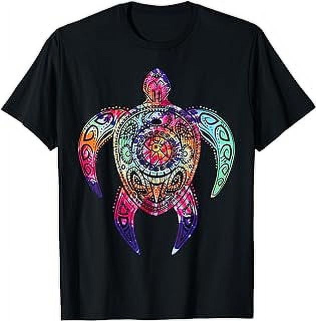 Hippie Tie Dye Shirt, Psychedelic Sea Turtle Tribal Tee - Walmart.com