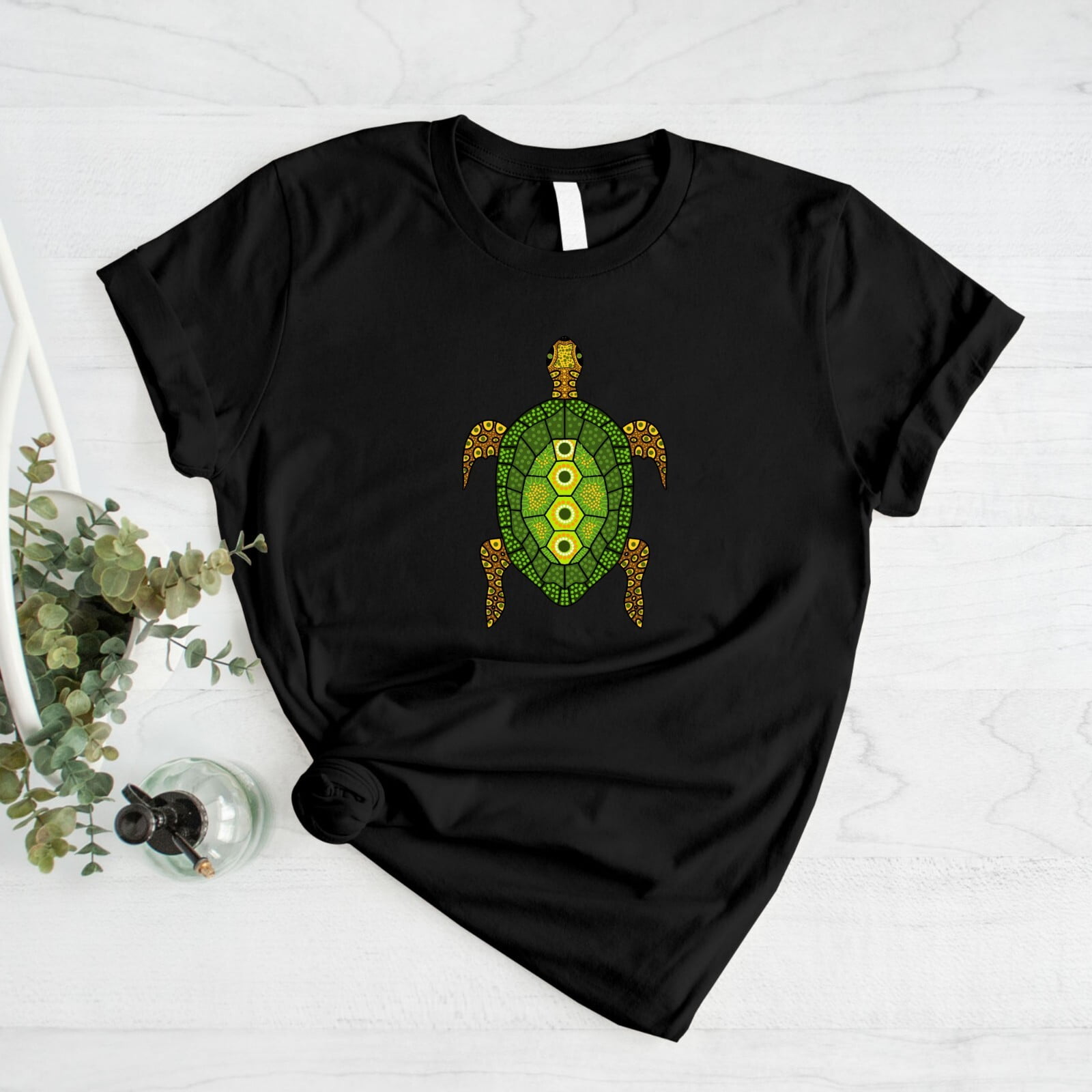 Hippie Tie Dye Style Psychedelic Sea Turtle T-Shirt Nature Print Gift ...