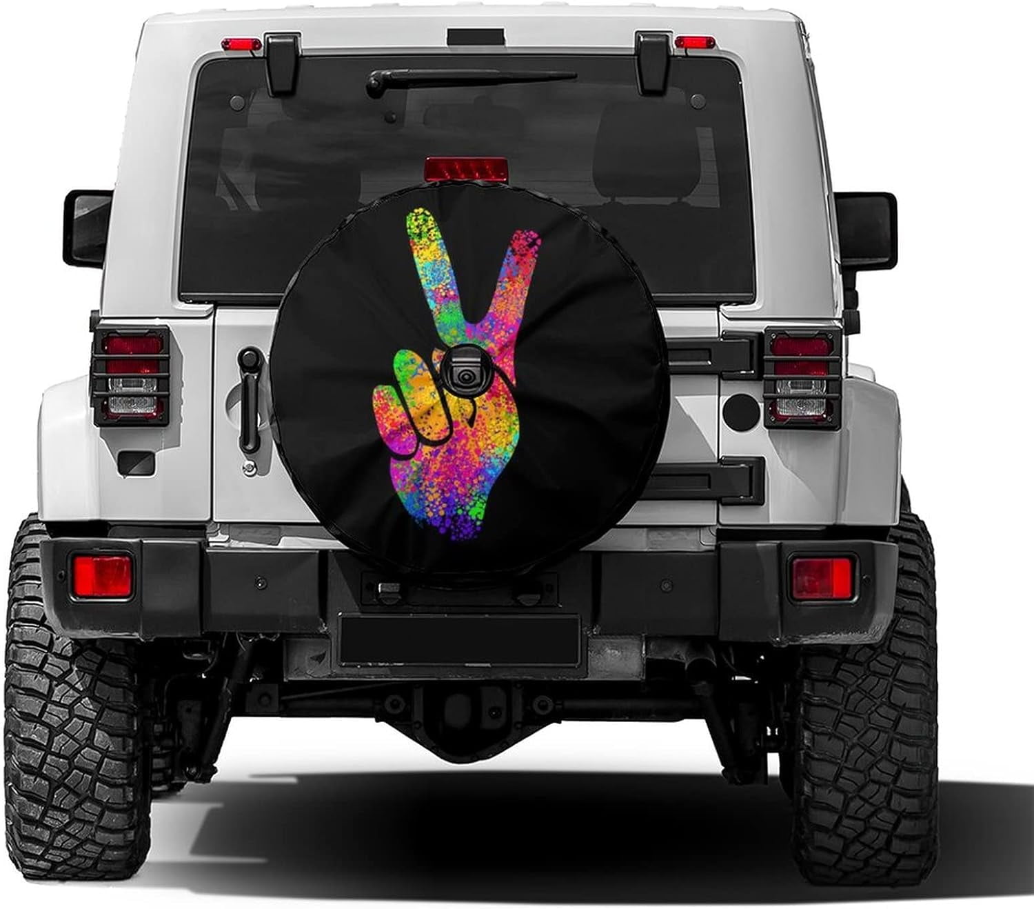 Hippie Two Fingers Symbols Peace Sign 6 Spare Tire Cover with Backup ...