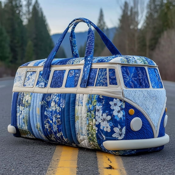 Hippie Van Quilted Duffle Bag, Hippie Journey Quilted Duffle Bag ...