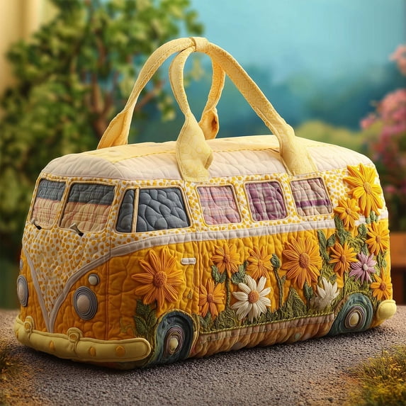 Hippie Van Quilted Duffle Bag, Quilted Duffle Bag, Exterior Zipper ...