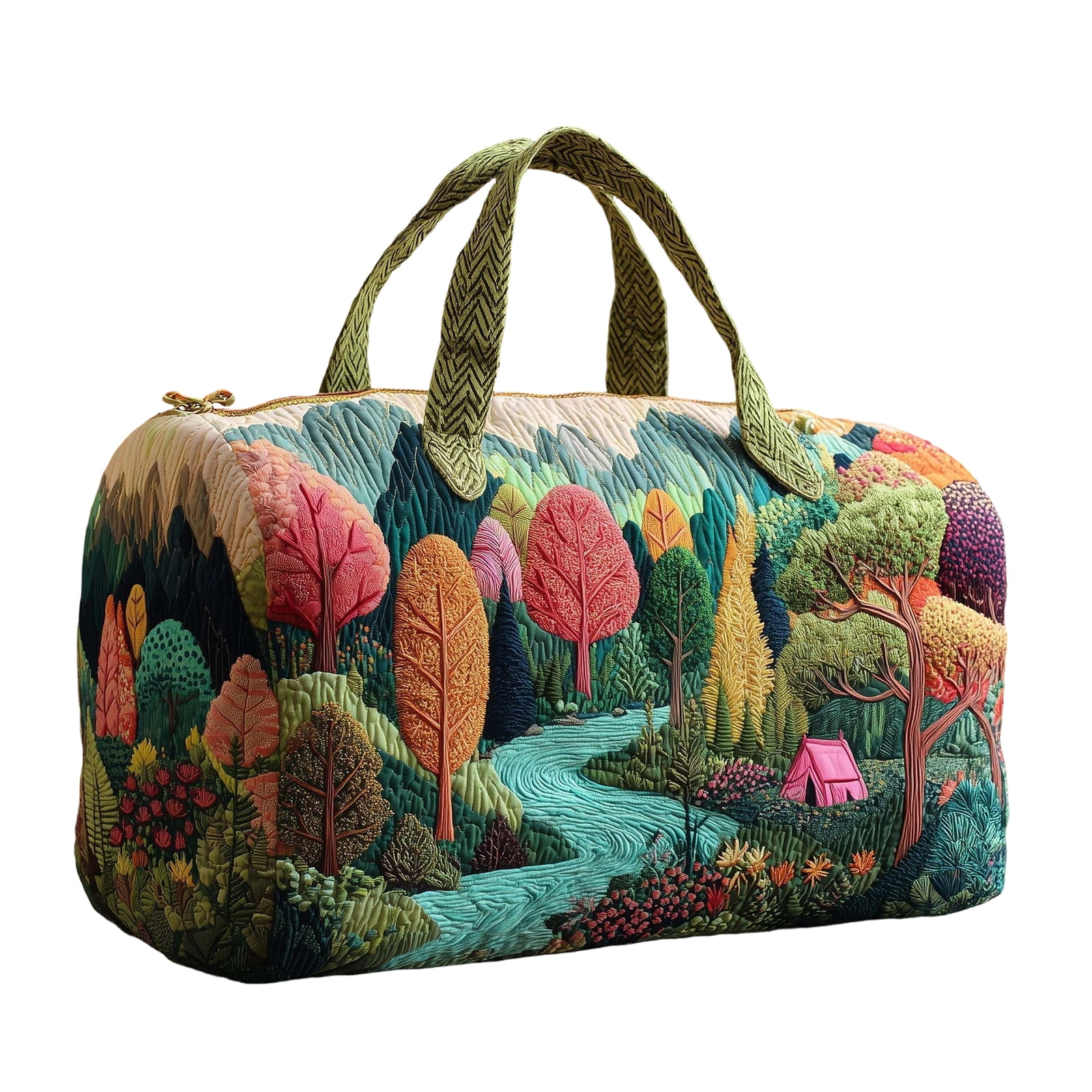 Hippie Van Quilted Duffle Bag, Quilted Duffle Bag, Soft Quilted Texture ...