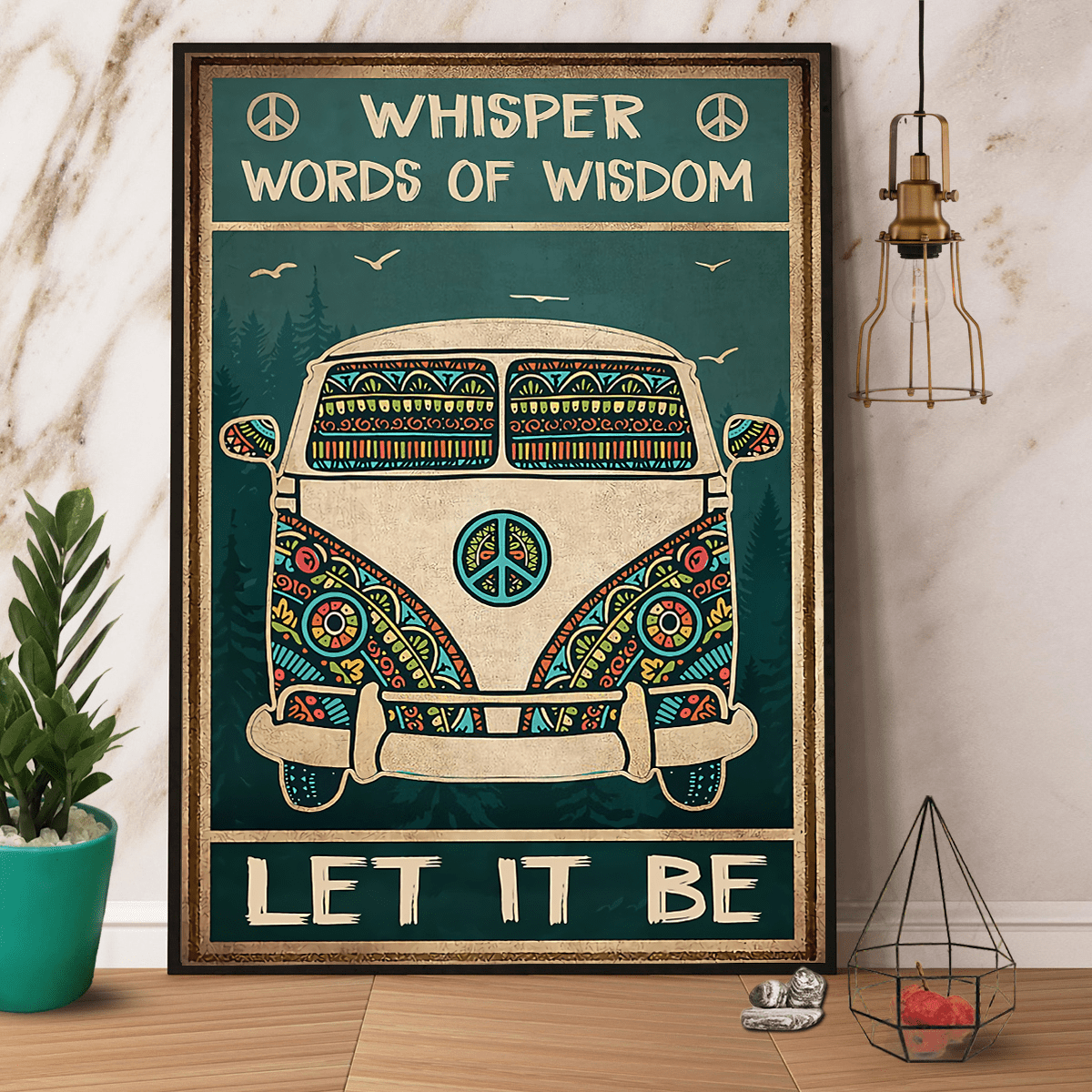 Hippie Whisper Words Of Wisdom Let It Be Car Vintage Paper Poster No ...