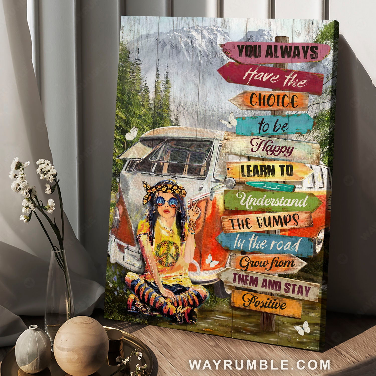 Hippie girl, Hippie van, Directional signs, You have the choice - Jesus ...