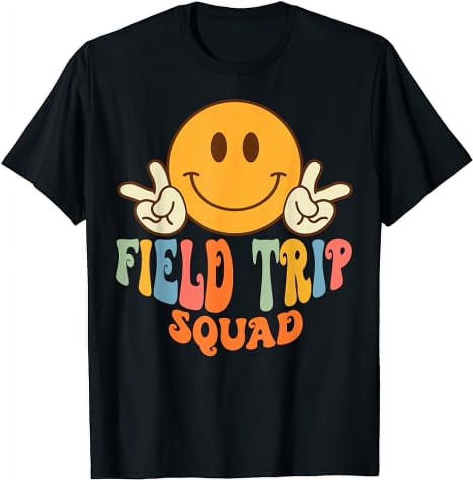 Hippie smile Face Field Trip Squad Groovy Field Day 2023 T-Shirt ...