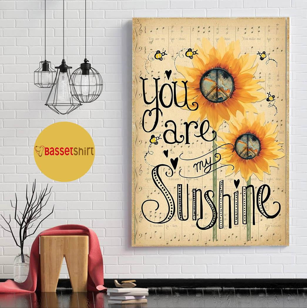 Hippie sunflower you are my sunshine music lyrics poster 11 x 17 Inch ...