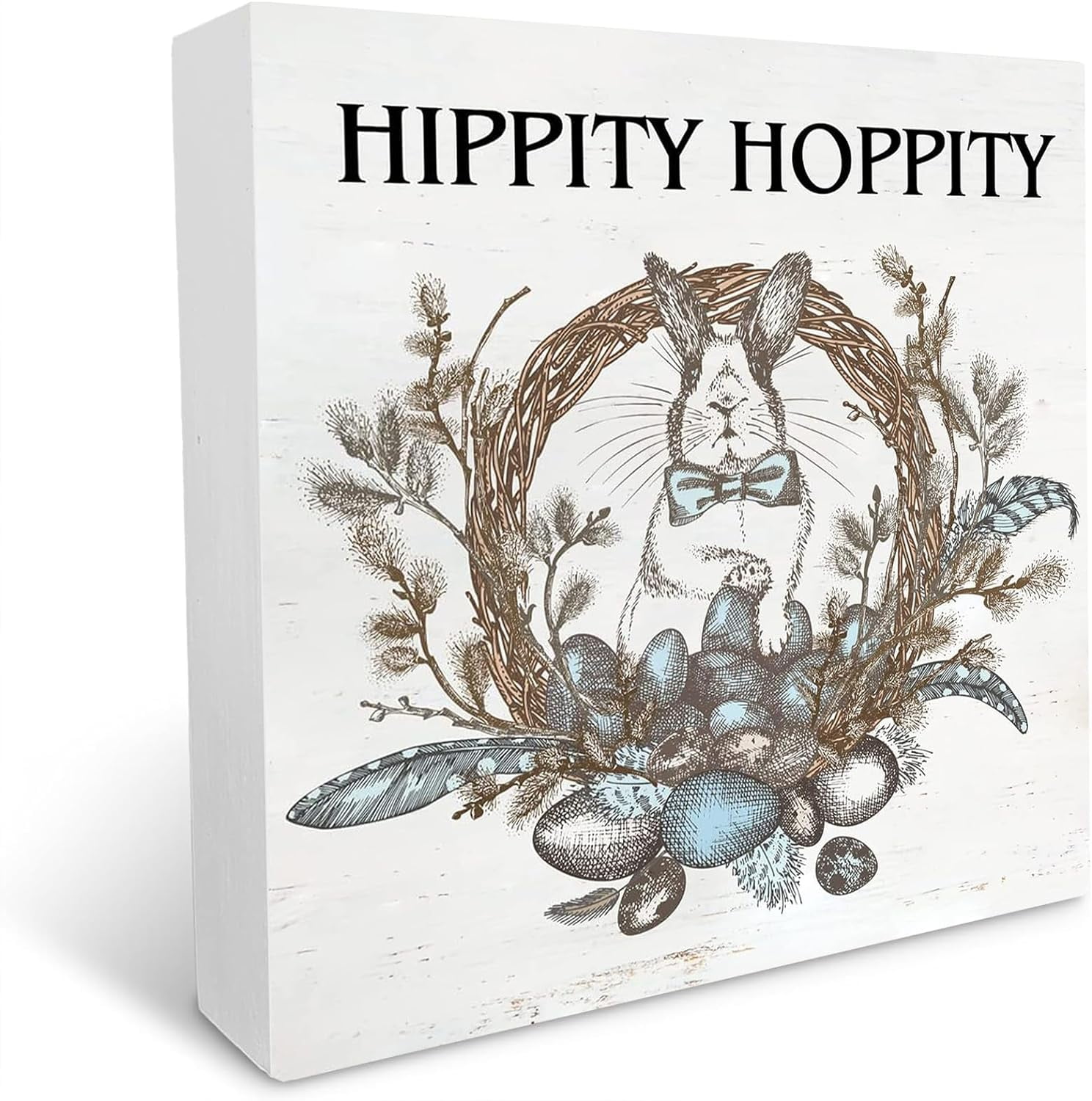 Hippity Hoppity Wooden Box Sign Desk Decor 5X5 Inch Box Sign Hoppy ...