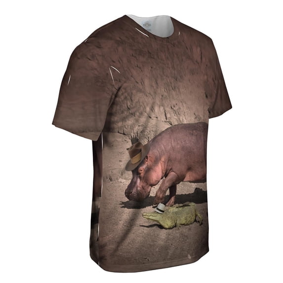 Hippo And Crocodile Walk Mens T-Shirt All Over Print - Walmart.com