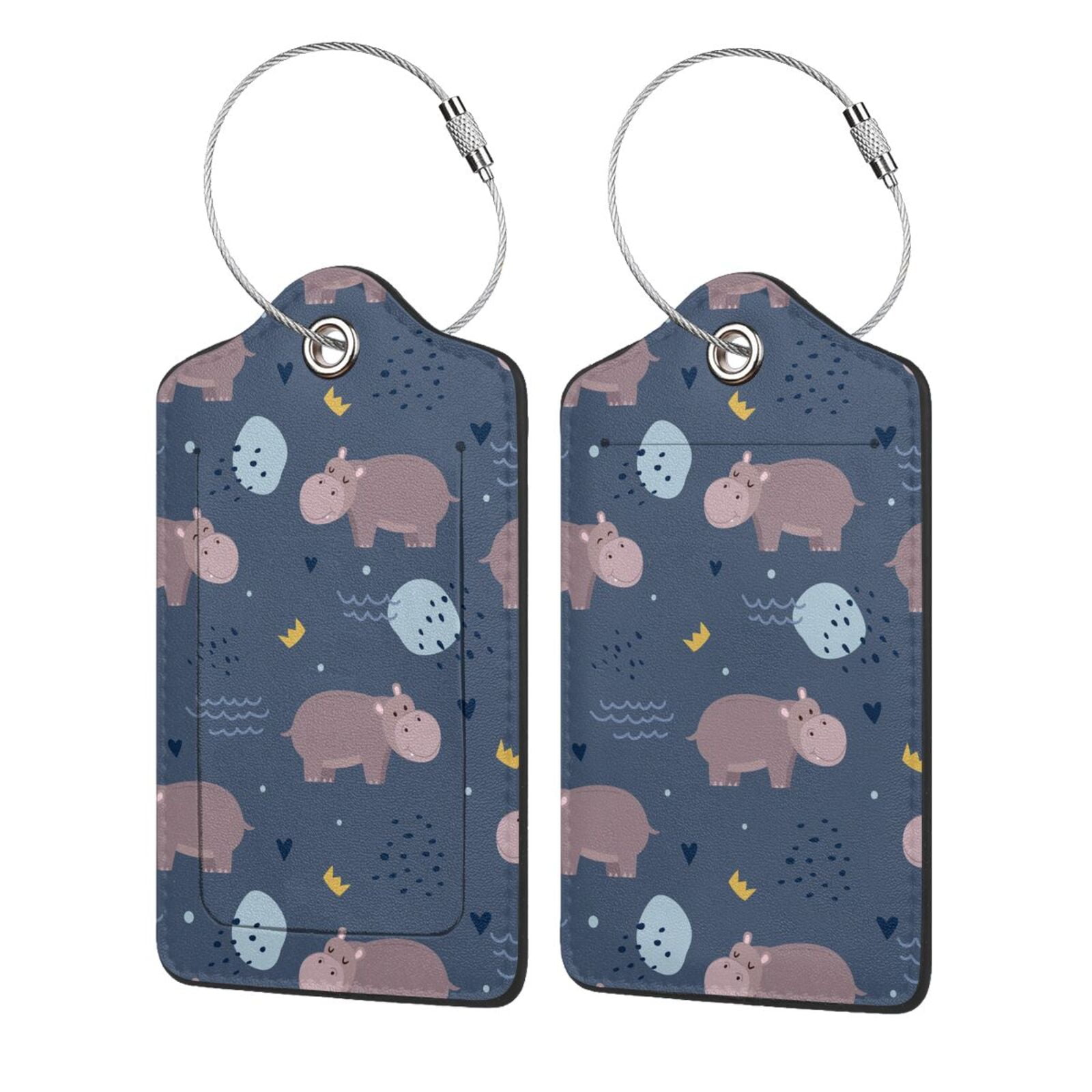 Hippo Animal Luggage Tags for Suitcase Tags Identifiers with Privacy ...