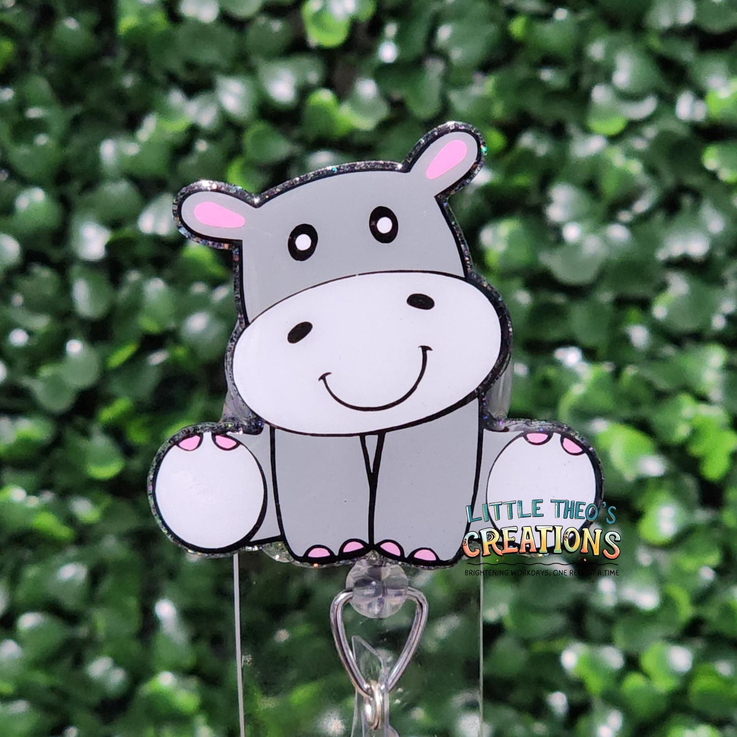 Hippo Badge Reel, Animal Badge Holder for Nurses, Pediatric Nurse Badge ...