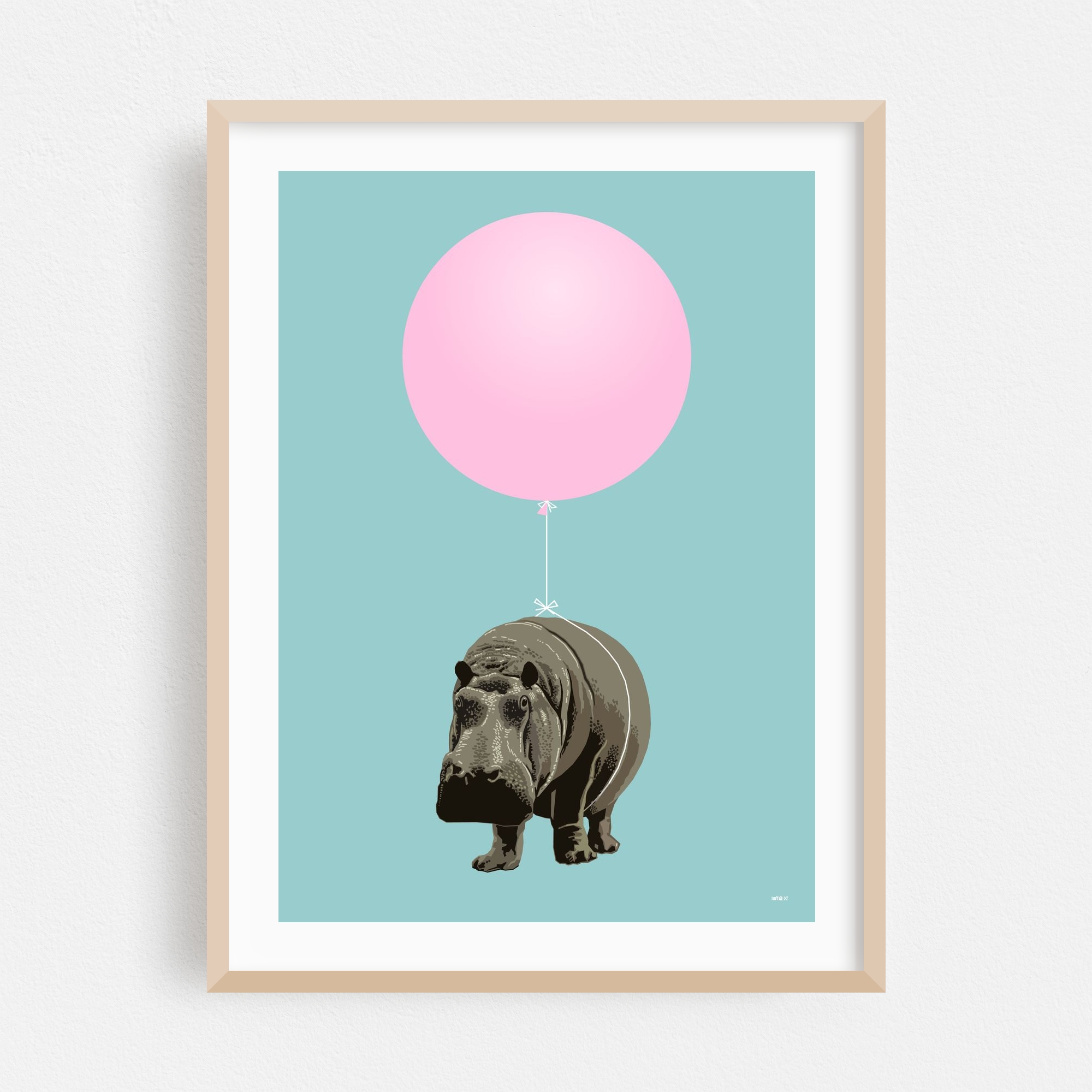 Hippo Balloon Ride - Digital Art Humor Animal Surrealism Whimsical ...
