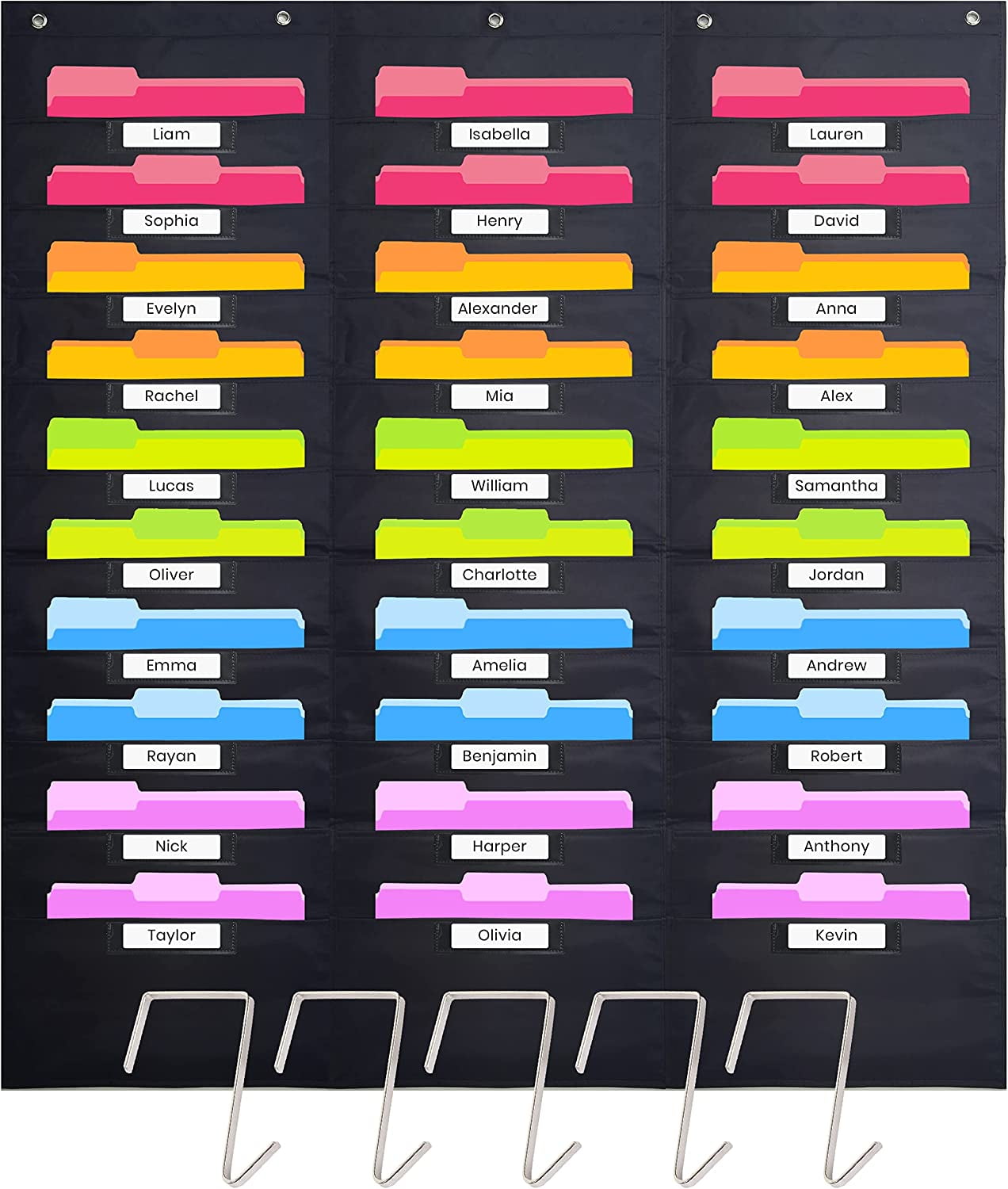 Hippo Creation Heavy Duty Storage Pocket Chart for Classroom, 30 Pocket ...