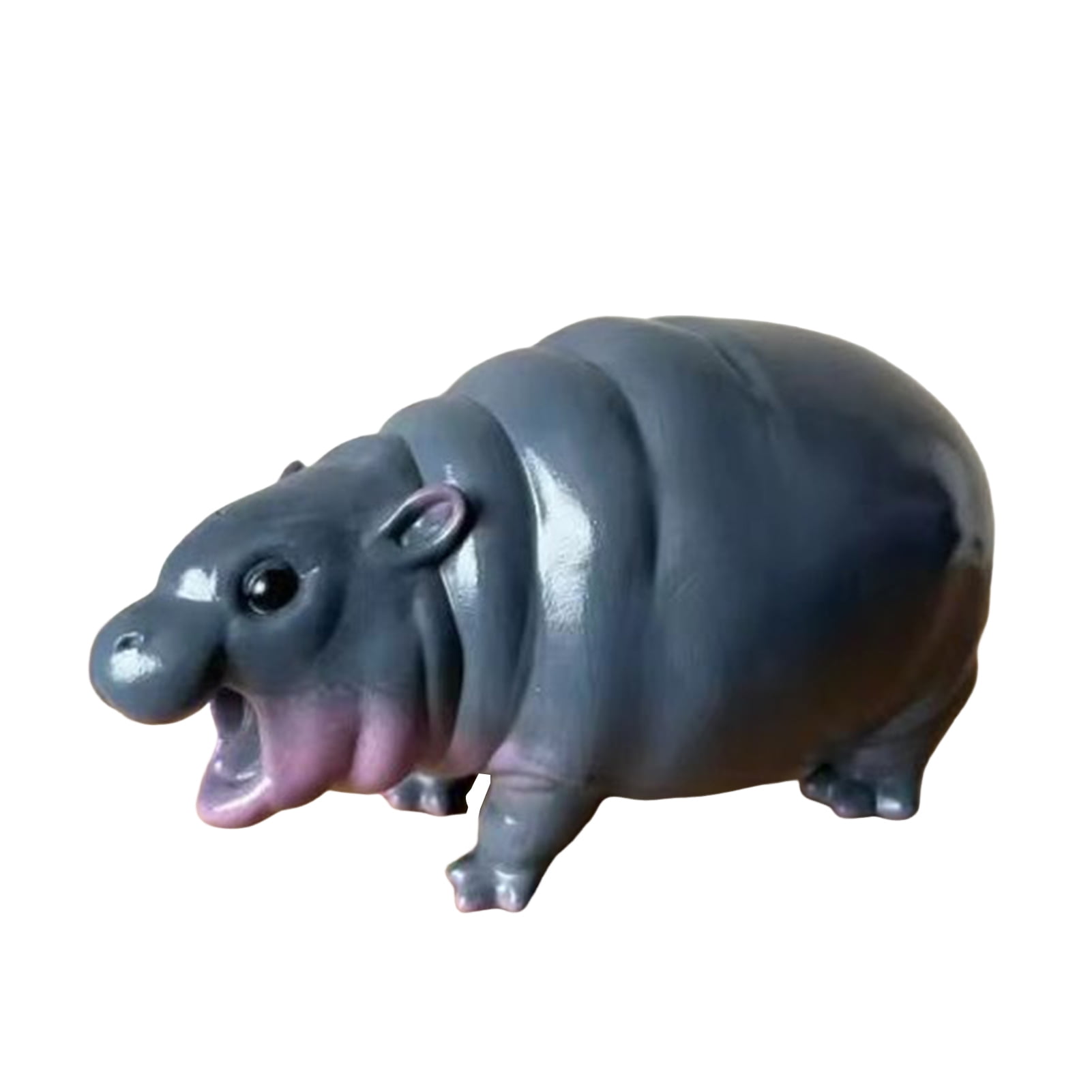 Hippo Ornament Resin Mini Hippo Figurine Tabletop Hippopotamus ...