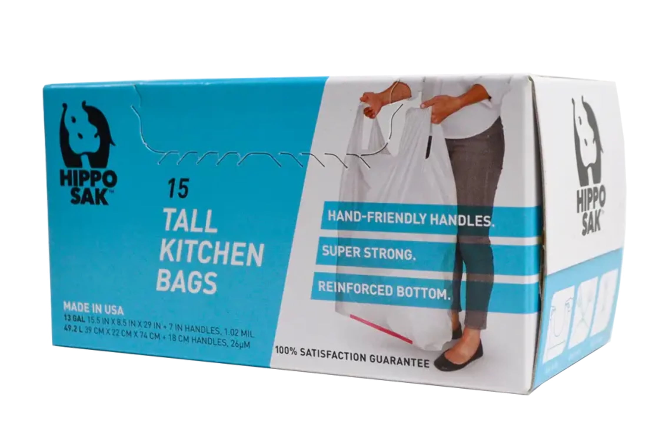Hippo Sak 13 Gallon Trash Bag - Case - 15 Units - Walmart.com