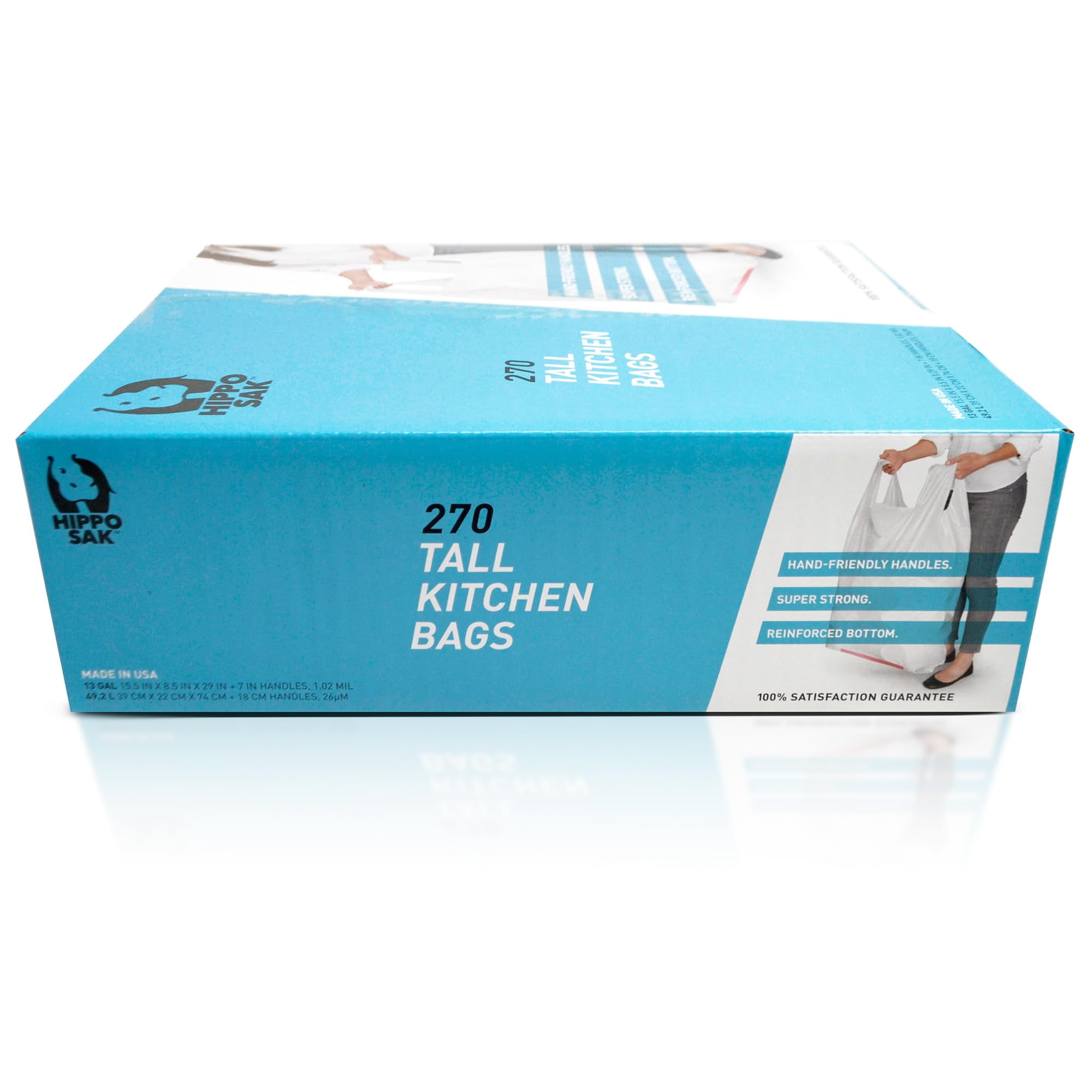 Hippo Sak - Tall TSF6 Kitchen Garbage Bags with Ergonomic 13 Gallon ...