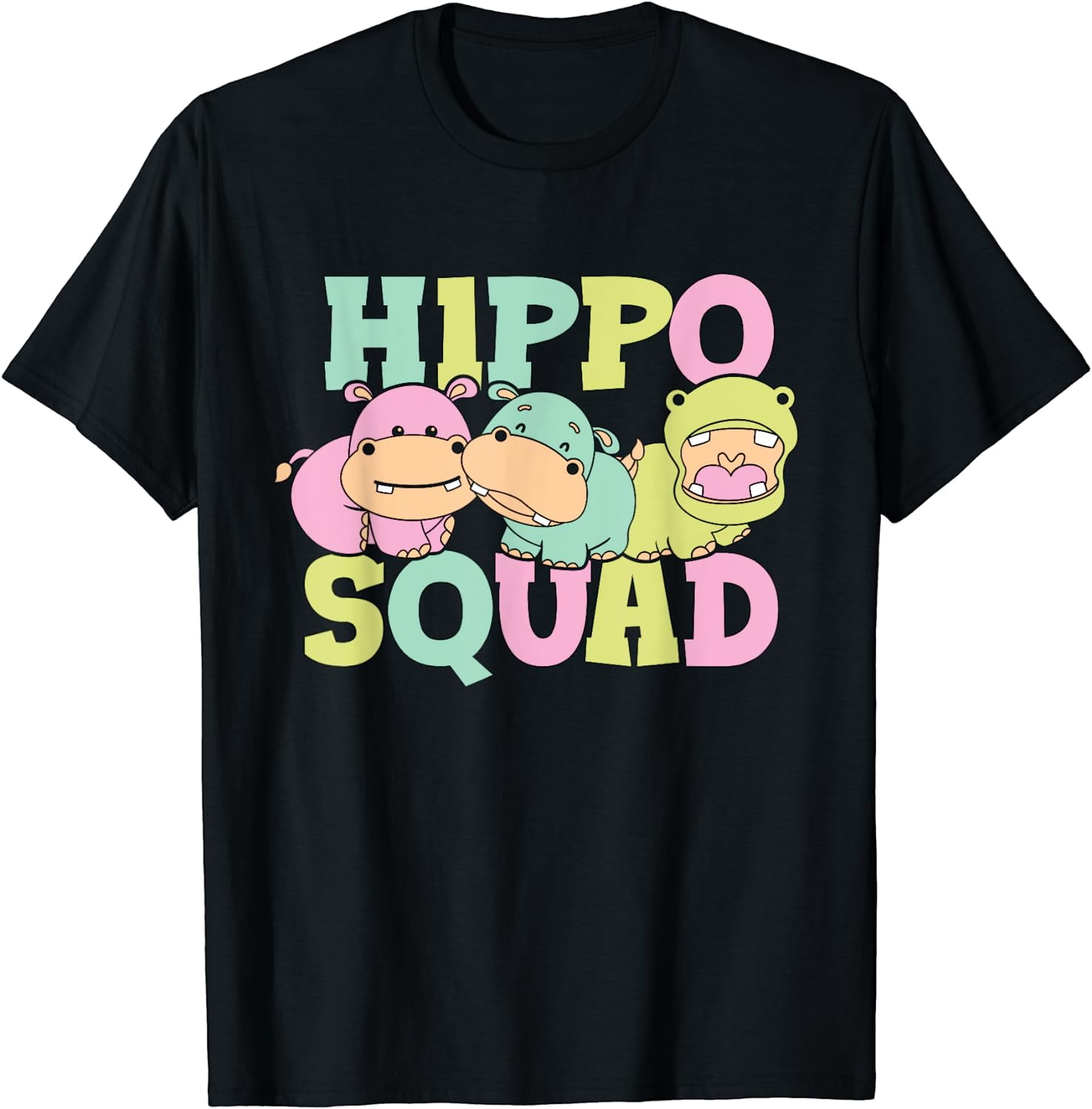 Hippo Squad Saying Cute Hippopotamus Hippos T-Shirt - Walmart.com