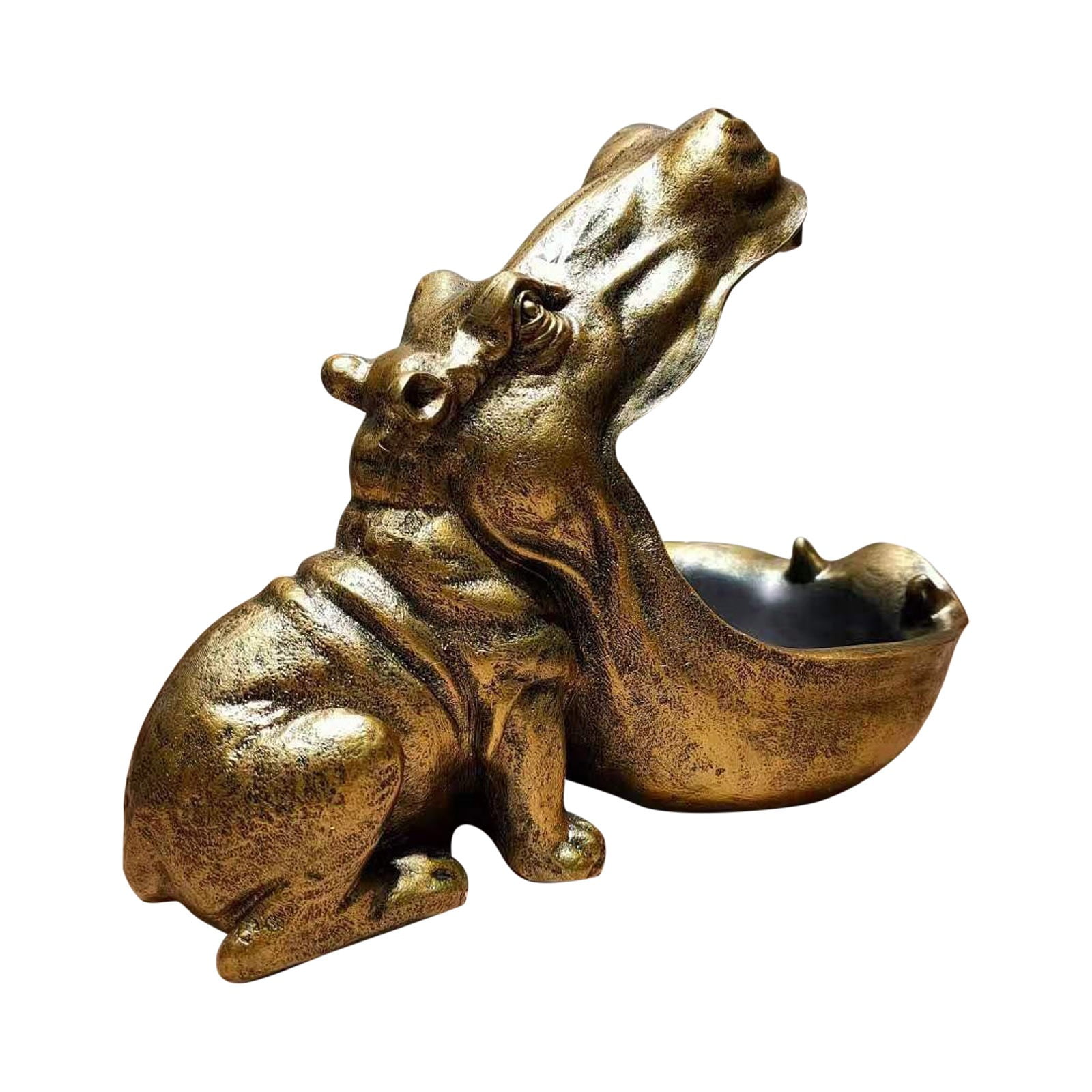 Hippo Statue Home Resin Hippo Figurine Fun Candy Dish Key Bowl Big ...