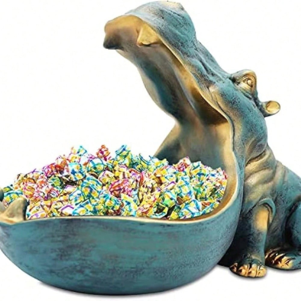 Hippo Statue,Large Hippopotamus Figurine Home Sculpture With Resin ...