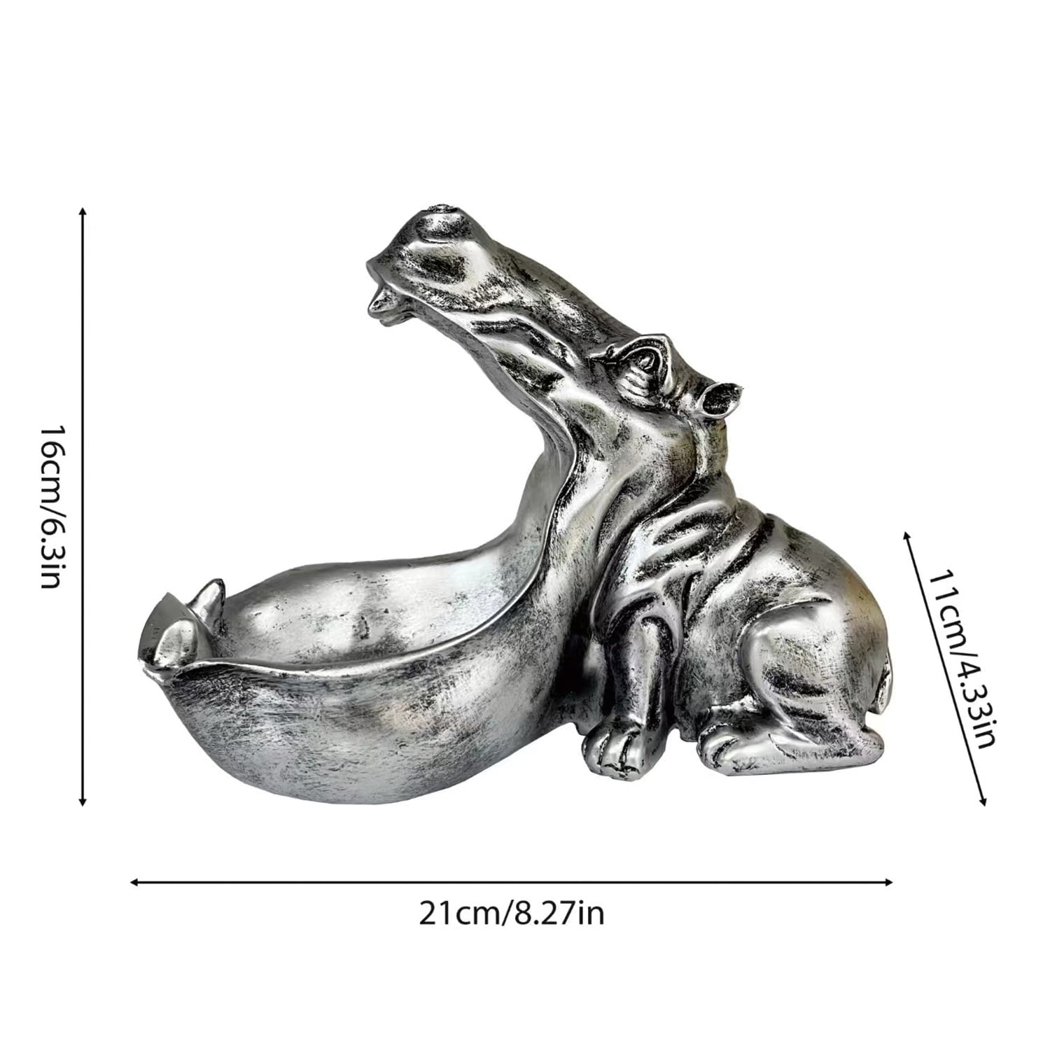Hippo Statue,Large Hippopotamus Figurine Home Sculpture with Resin ...