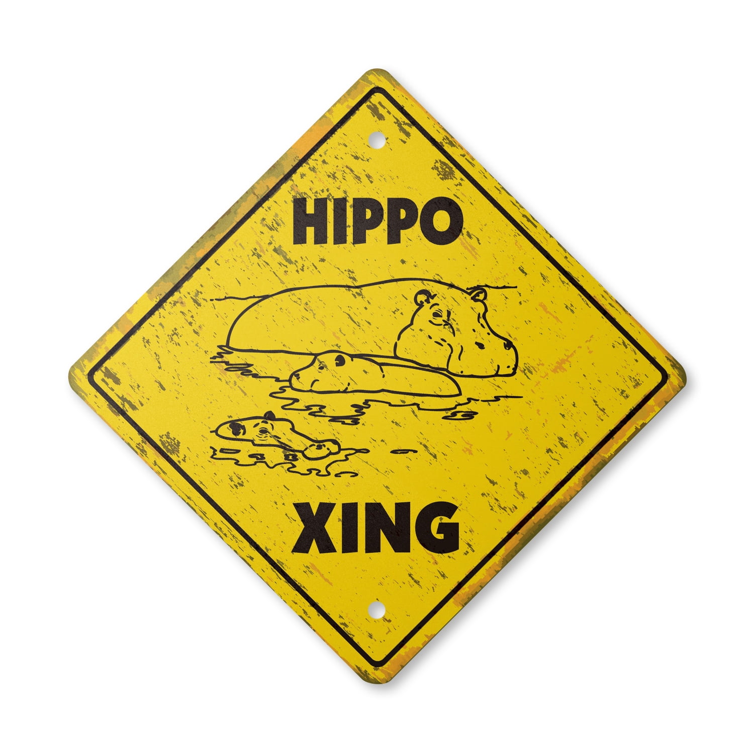 Hippo Vintage Crossing Sign Zone Xing | Indoor/Outdoor Plastic | 14 ...