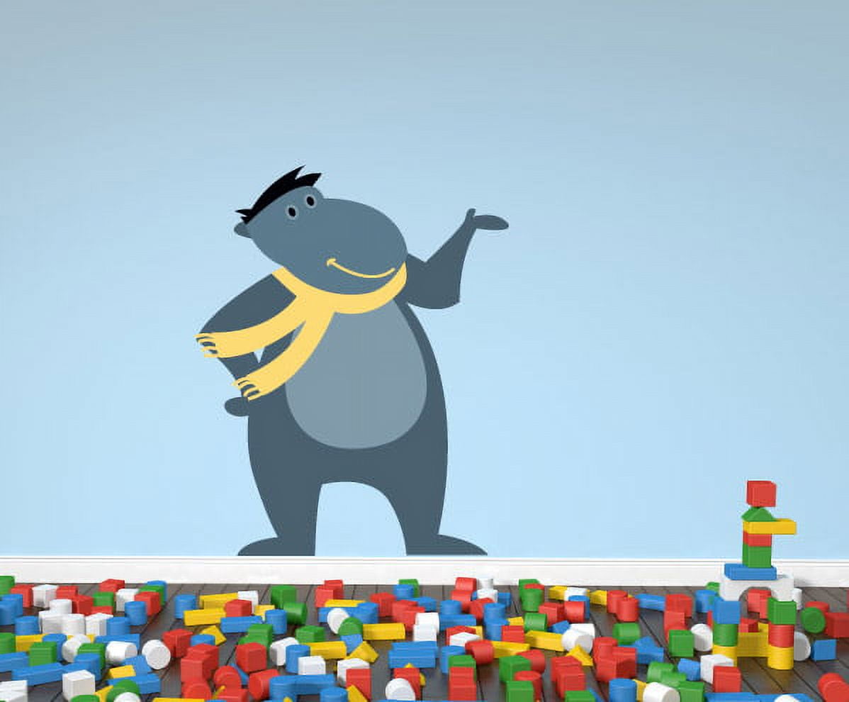 Hippo Wall Decal - Vinyl Sticker - Car Sticker - IDCOLOR001 - 25 Inches ...