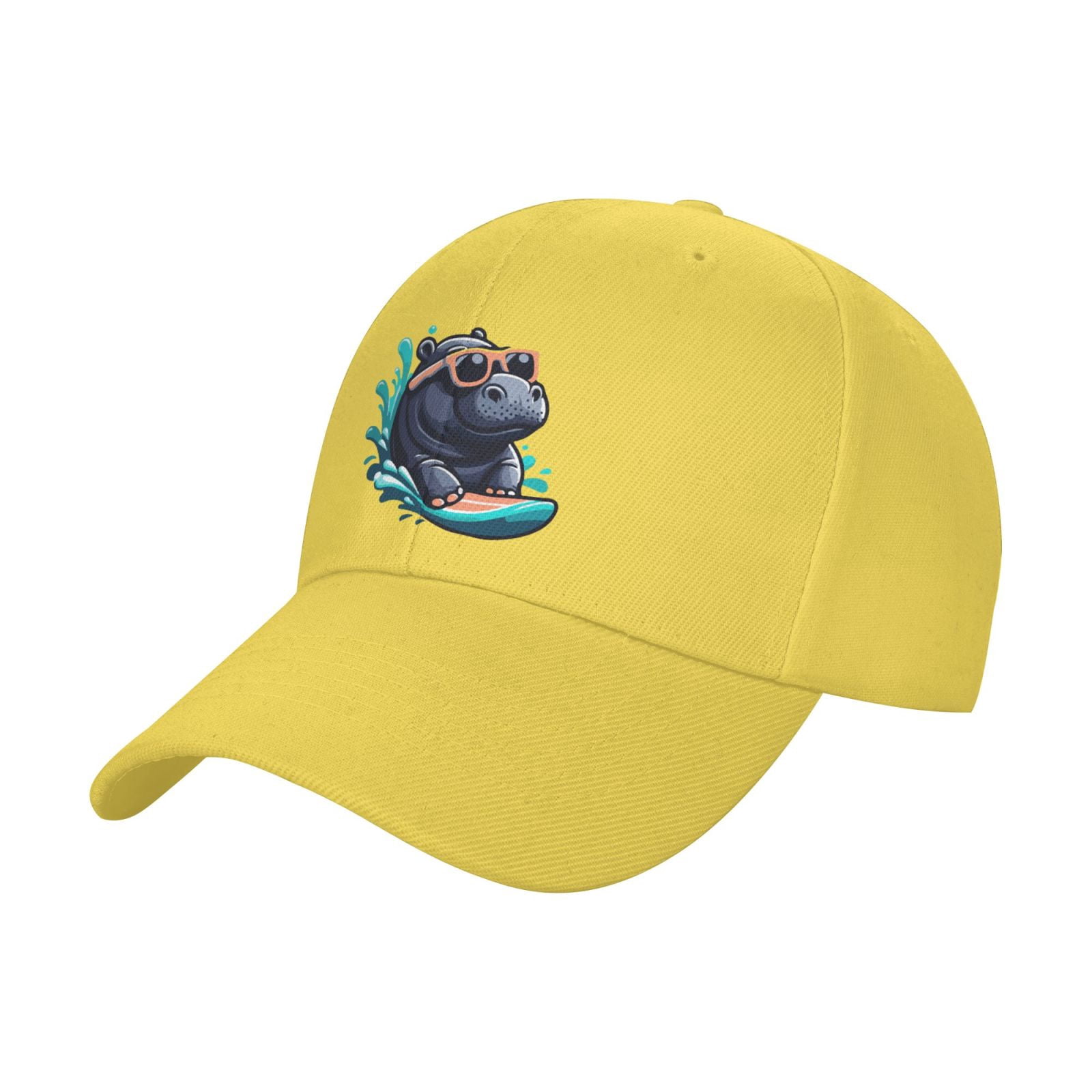 Hippo With Sunglasses Merch Logo Sandwich Cap Unisex Adjustable Adult ...