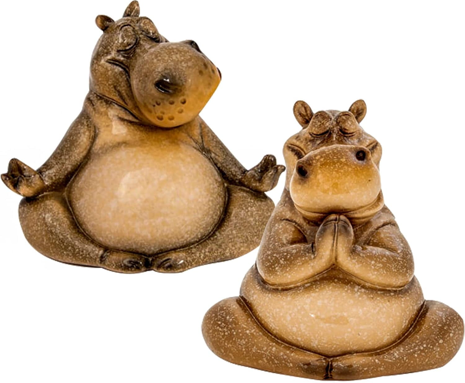 Hippo Yoga Statue Figurine Zen Decor Meditating Hippopotamus Gift Set ...