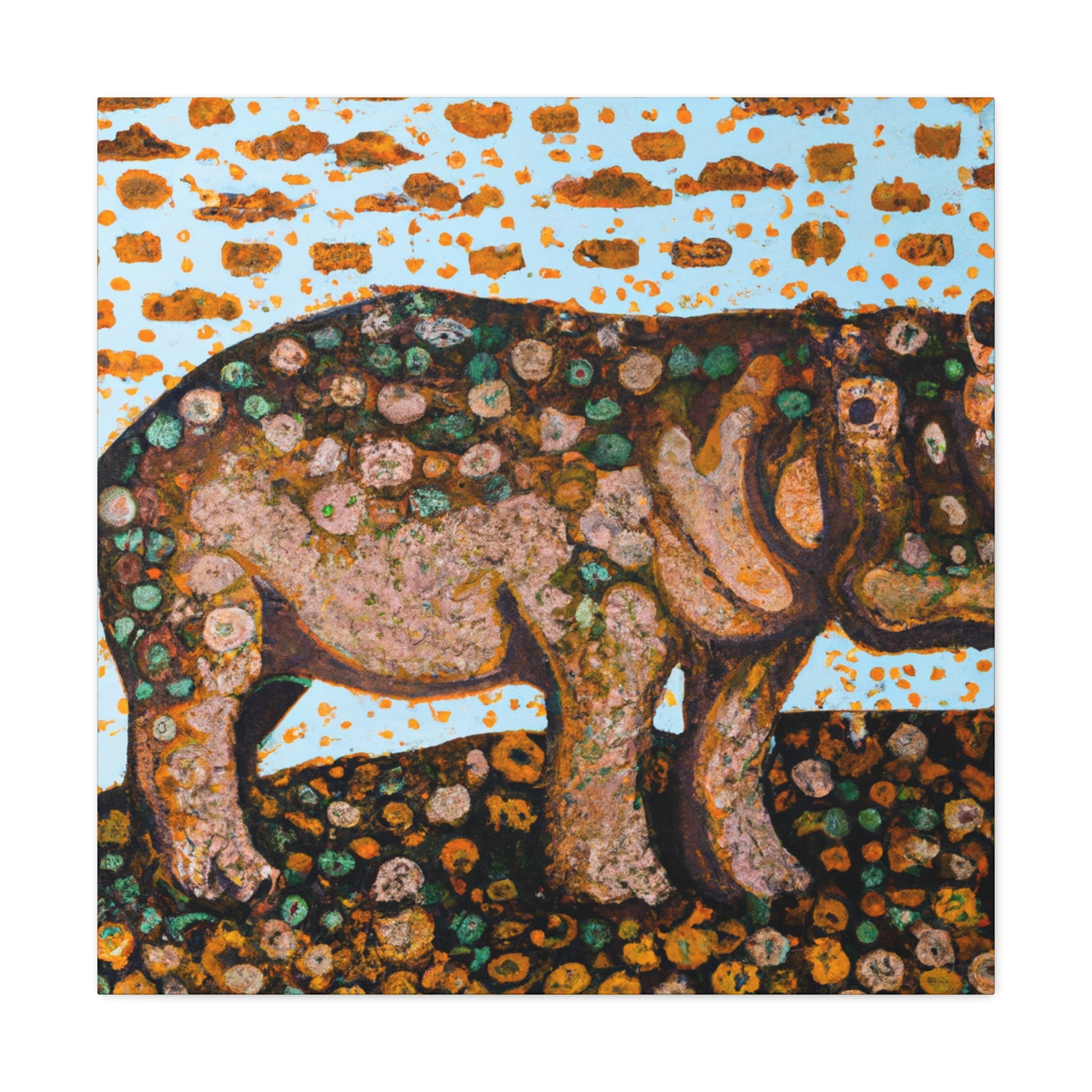 Hippo in Pointillism - Canvas - Walmart.com