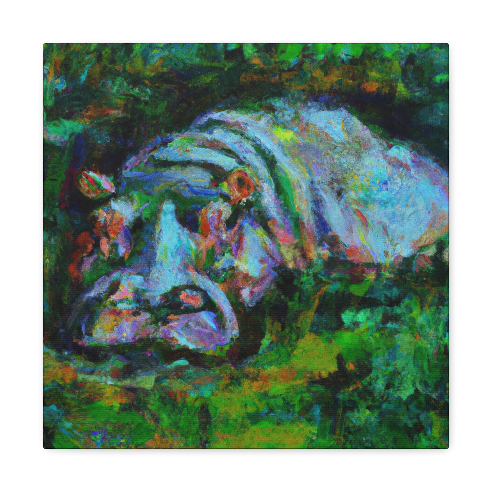 "Hippo in the Water." - Canvas - Walmart.com