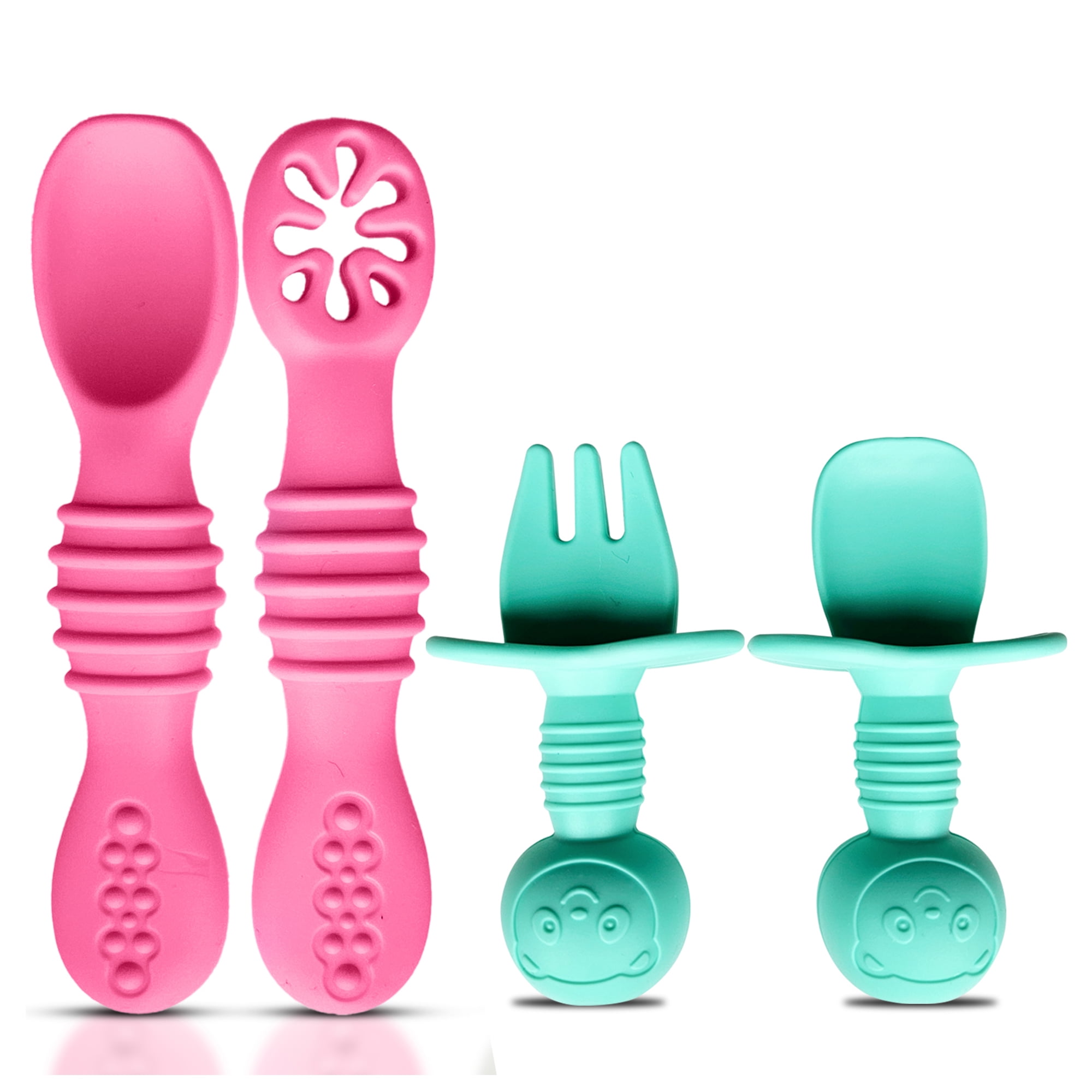HippoBaby 4pc Baby Led Weaning Set, Baby Feeding Utensils, Toddler ...