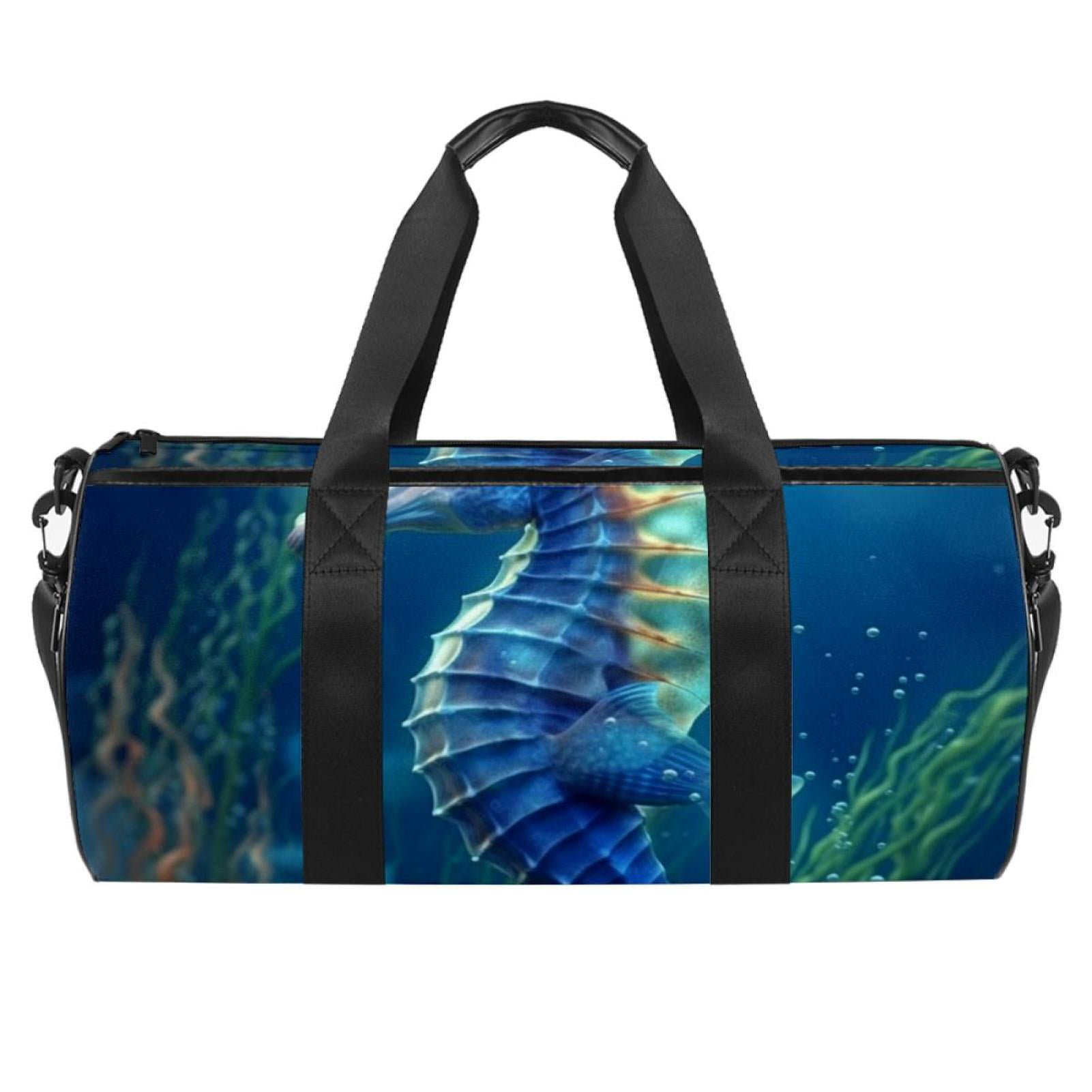 Hippocampus 17.7-Inch Sports Gym Bag with Interior Zipper Pocket and ...