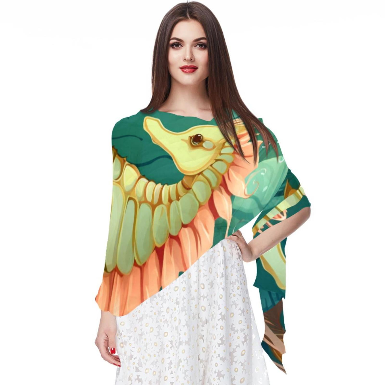 Hippocampus Beautiful Translucent Chiffon Yarn Hair Scarf 180*73 (70.86 ...