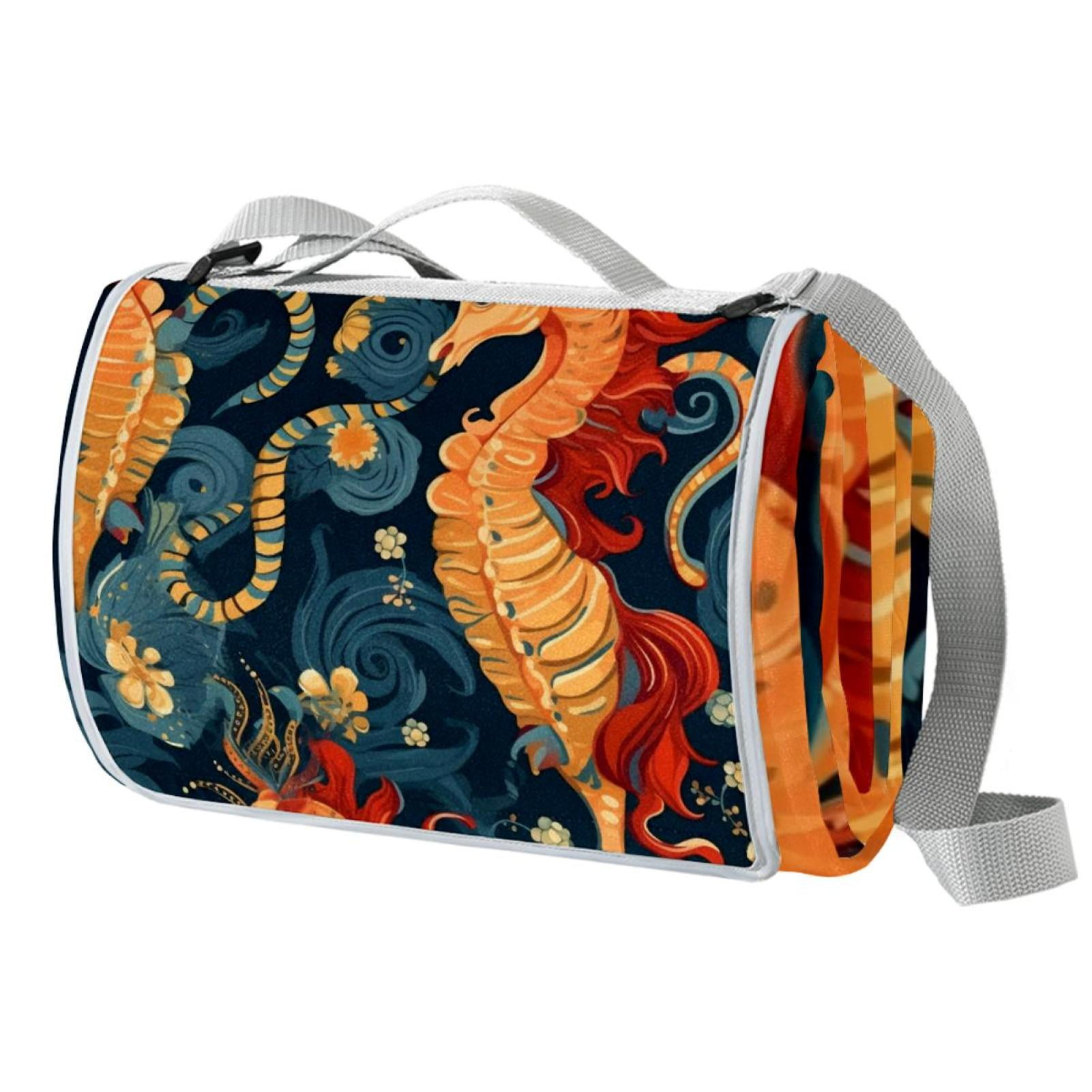 Hippocampus Canvas Picnic Blanket Waterproof and Foldable - Extra Large ...