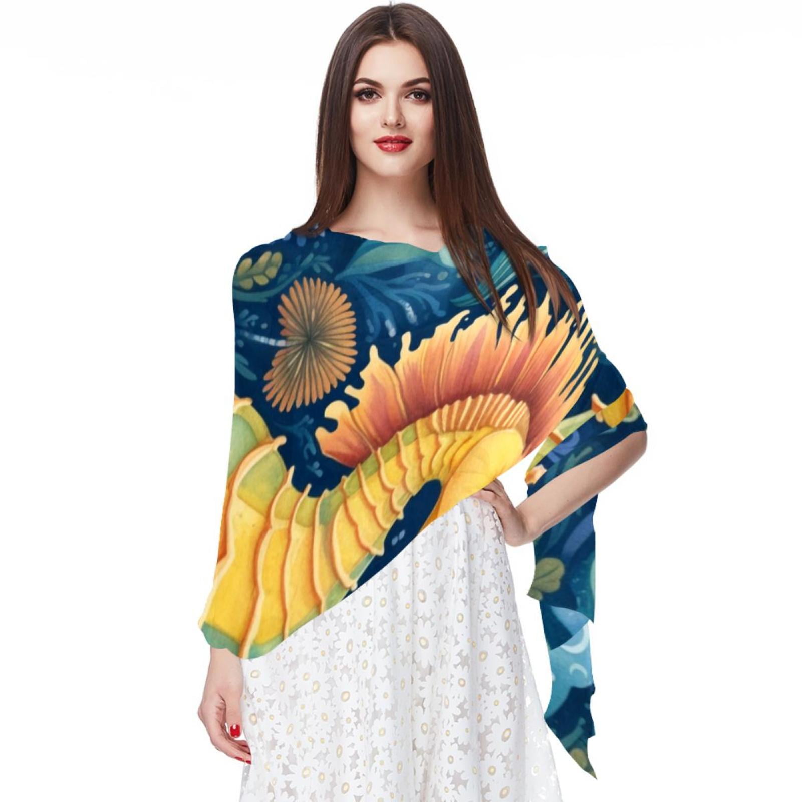 Hippocampus Elegant Translucent Chiffon Silk Scarf 180*73 - Light ...