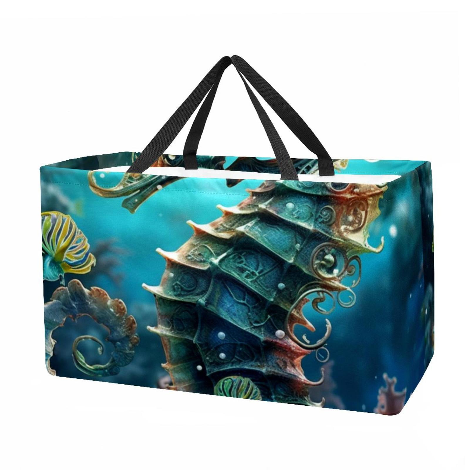 Hippocampus Large Capacity Reusable Foldable Oxford Cloth Beach Bag ...