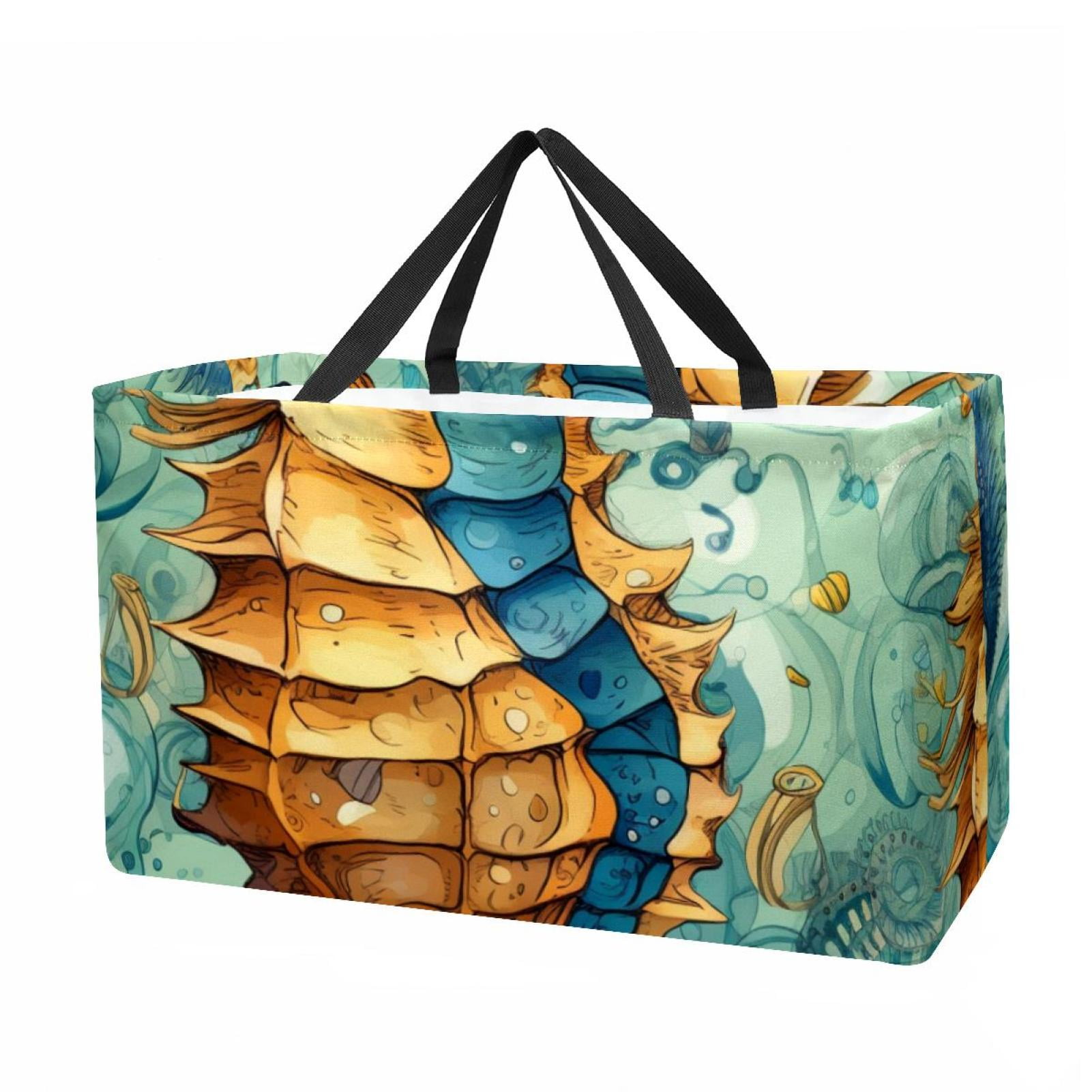 Hippocampus Large Capacity Reusable Foldable Storage Basket and Grocery ...